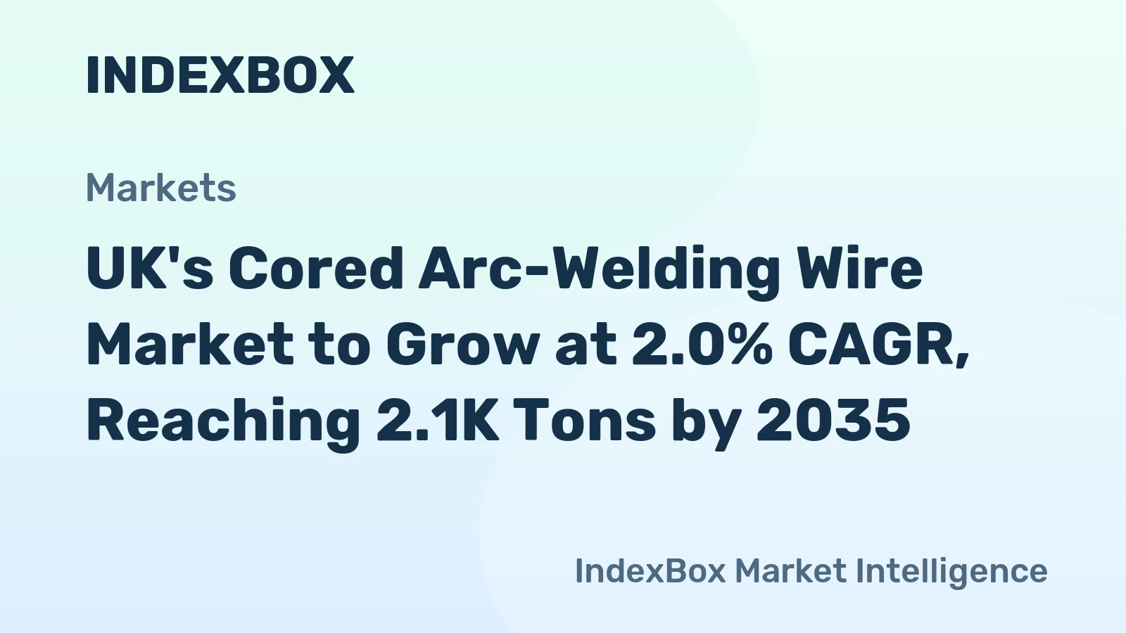 UK's Cored Arc-Welding Wire Market to Grow at 2.0% CAGR, Reaching 2.1K Tons by 2035