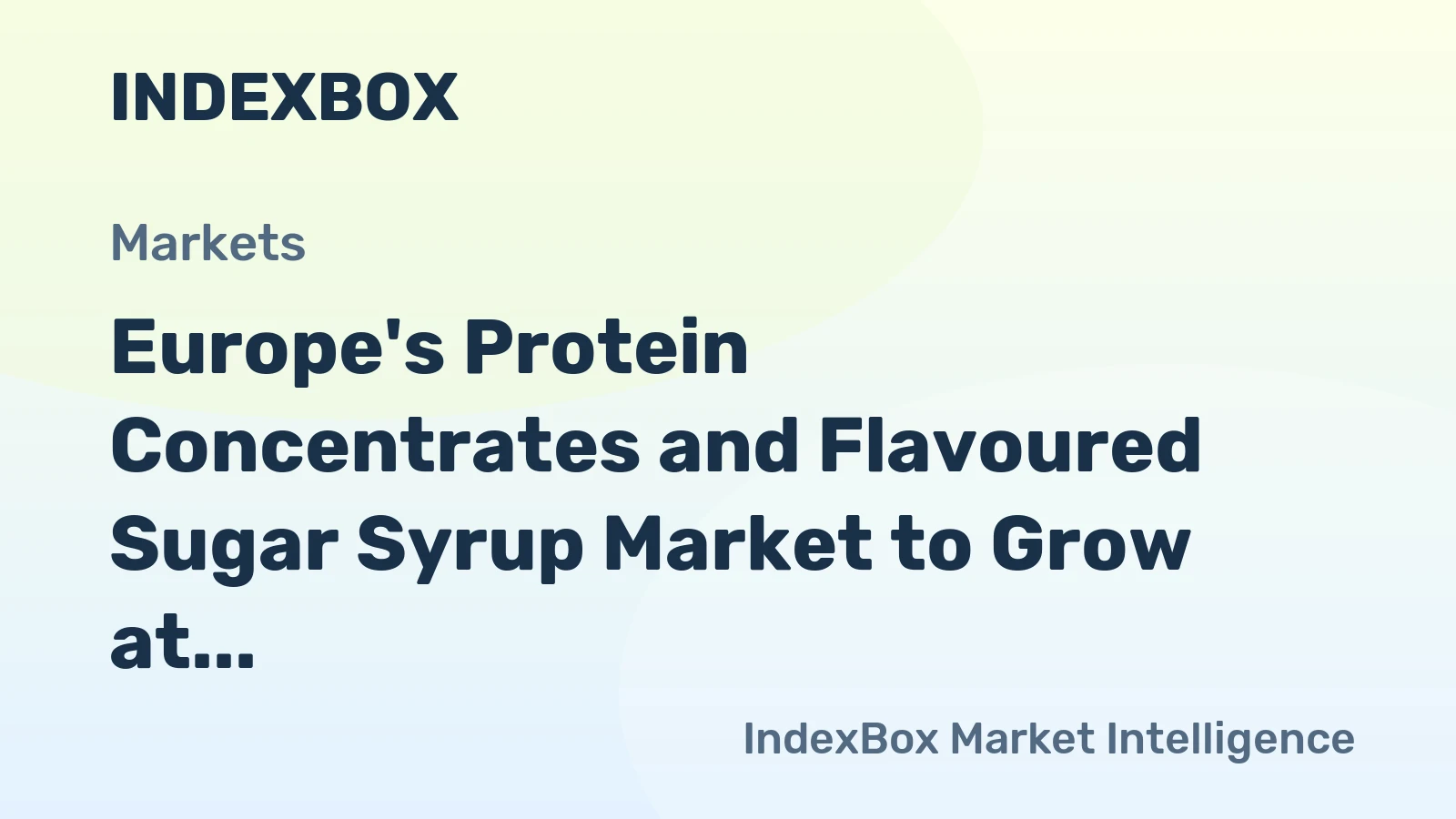 Europe's Protein Concentrates and Flavoured Sugar Syrup Market to Grow at 0.6% CAGR, Reaching 981K Tons by 2035