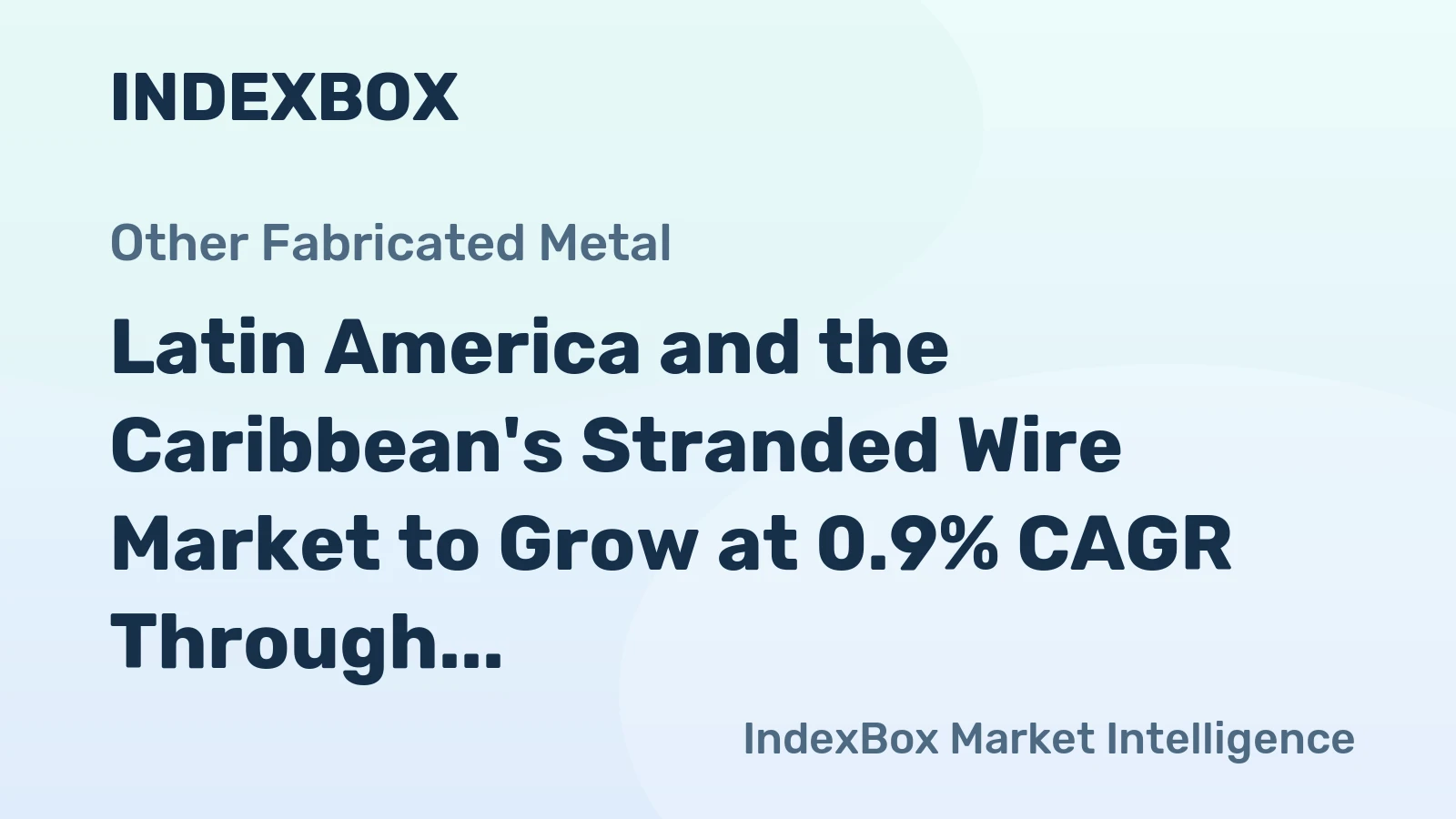 Latin America and the Caribbean's Stranded Wire Market to Grow at 0.9% CAGR Through 2035