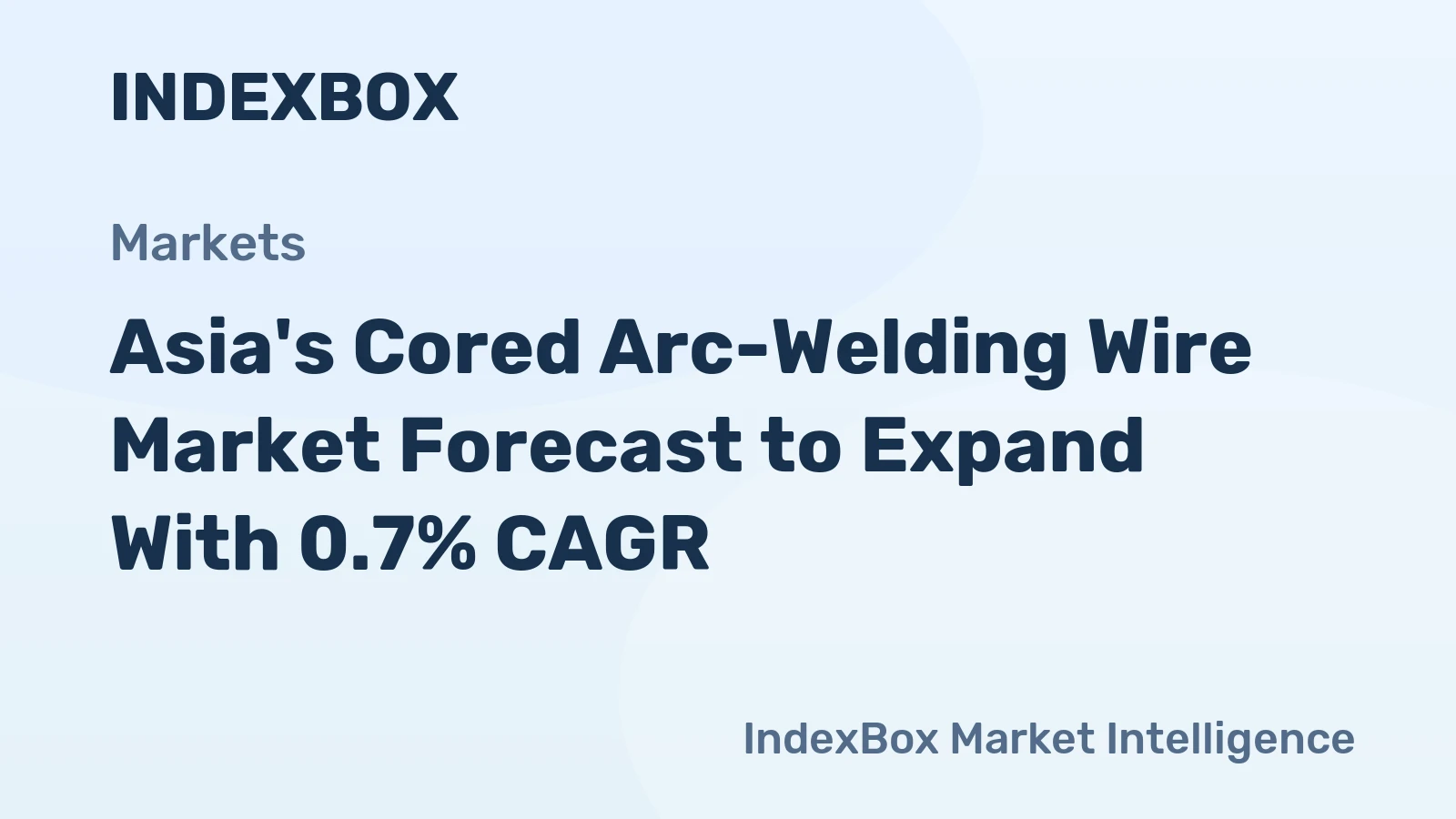 Asia's Cored Arc-Welding Wire Market Forecast to Expand With 0.7% CAGR
