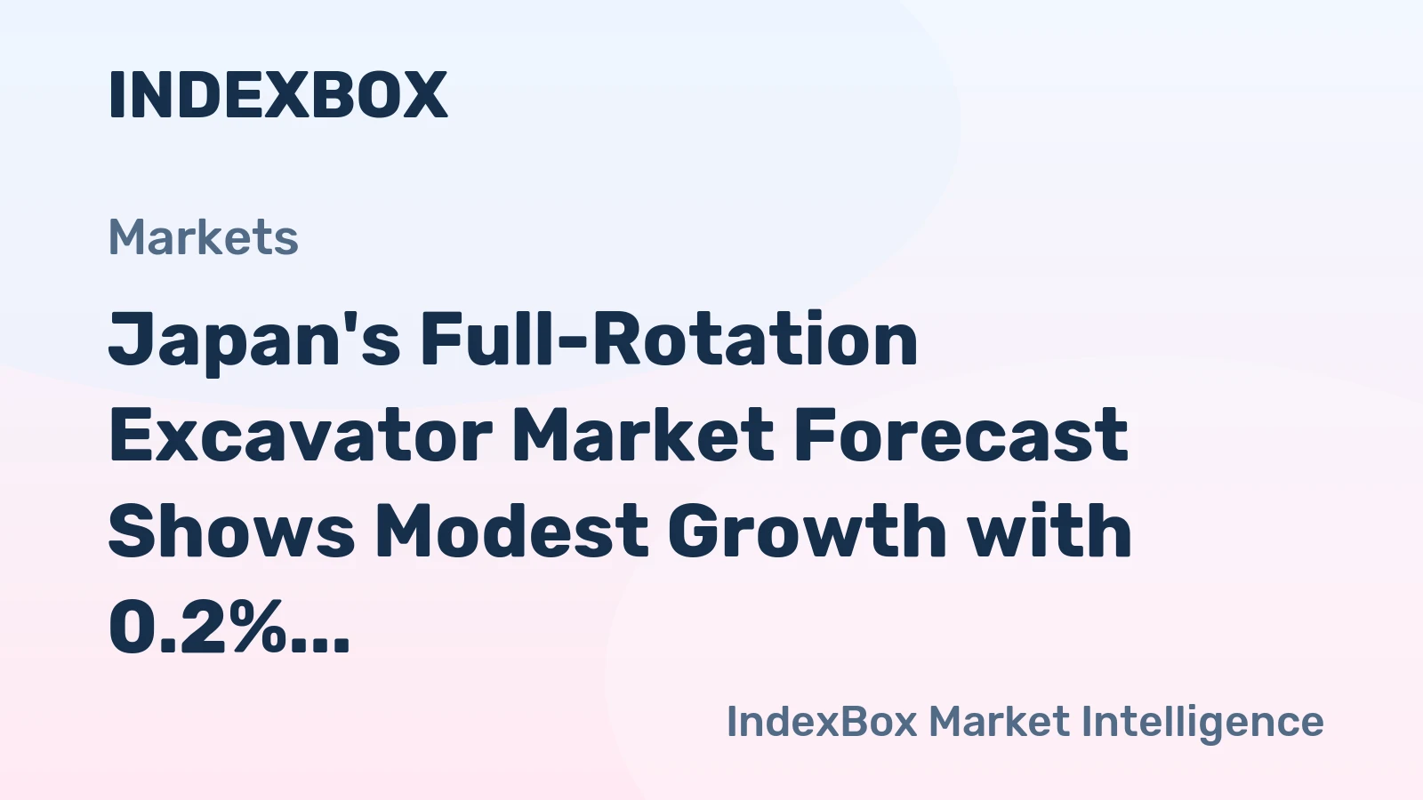 Japan's Full-Rotation Excavator Market Forecast Shows Modest Growth with 0.2% Value CAGR