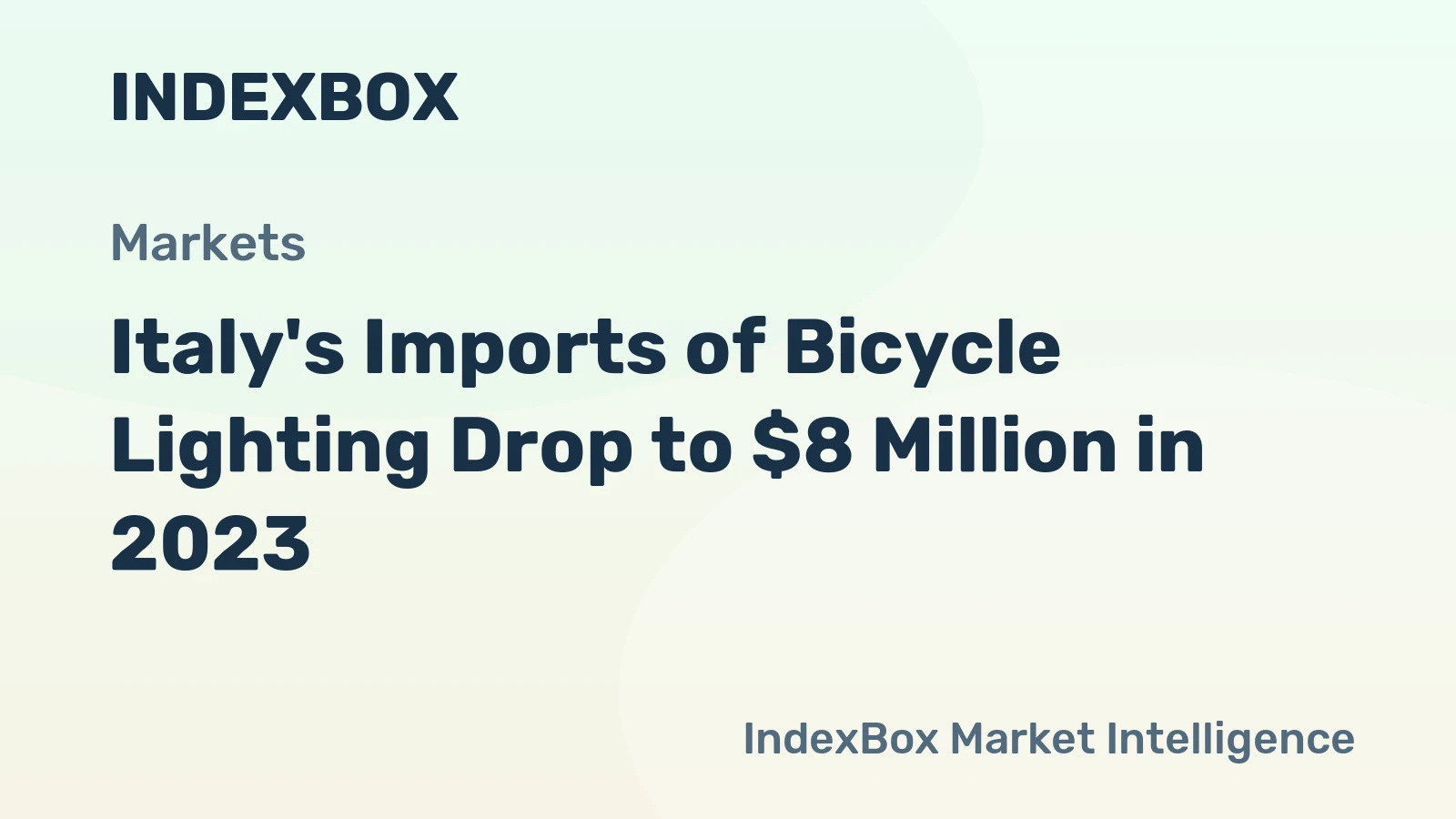 Italy's Imports of Bicycle Lighting Drop to $8 Million in 2023