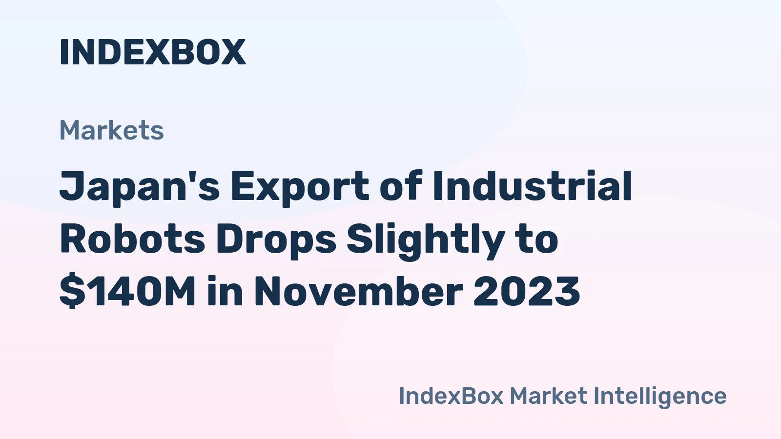 Japan's Export of Industrial Robots Drops Slightly to $140M in November 2023
