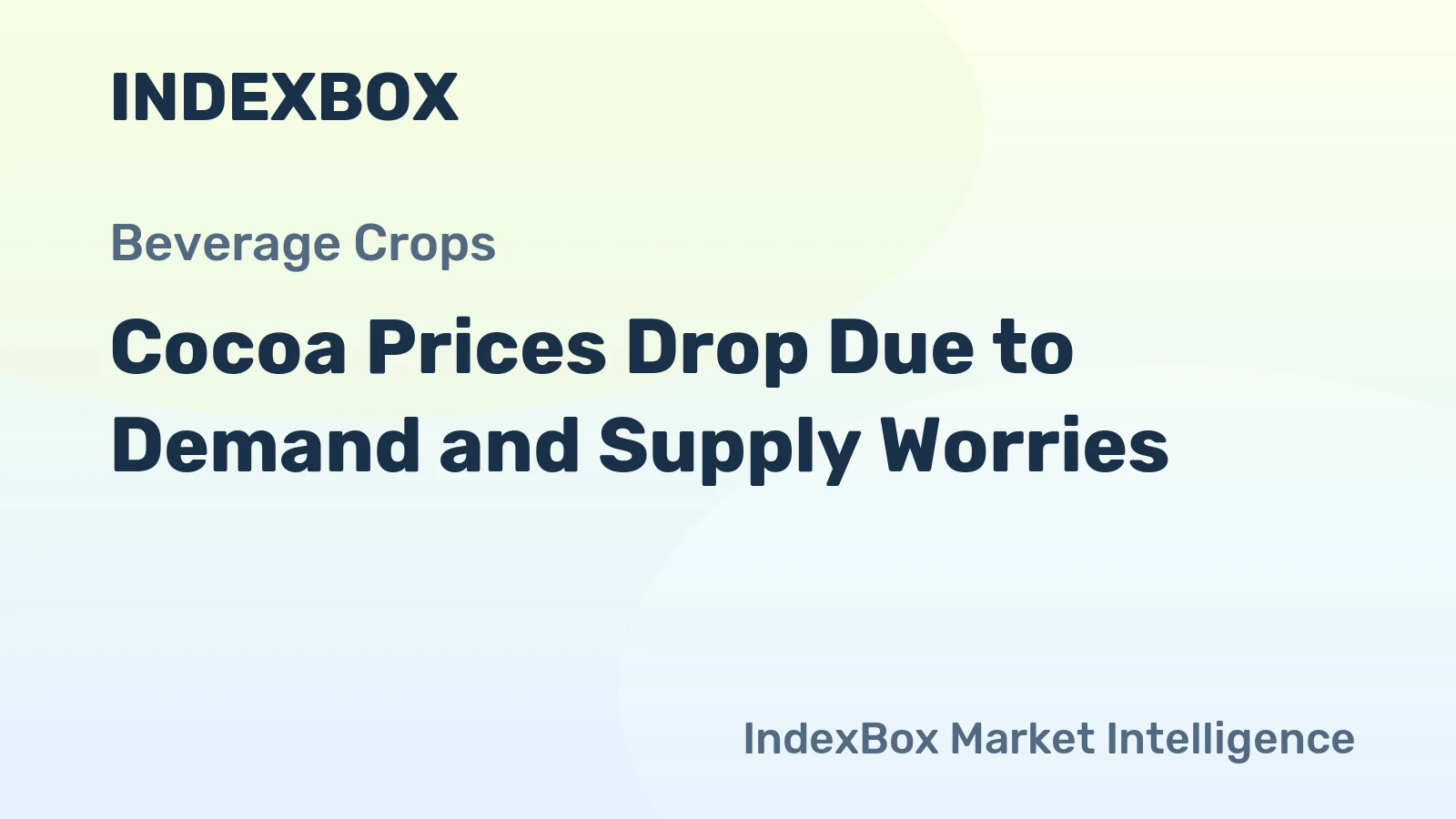 Cocoa Prices Drop Due to Demand and Supply Worries