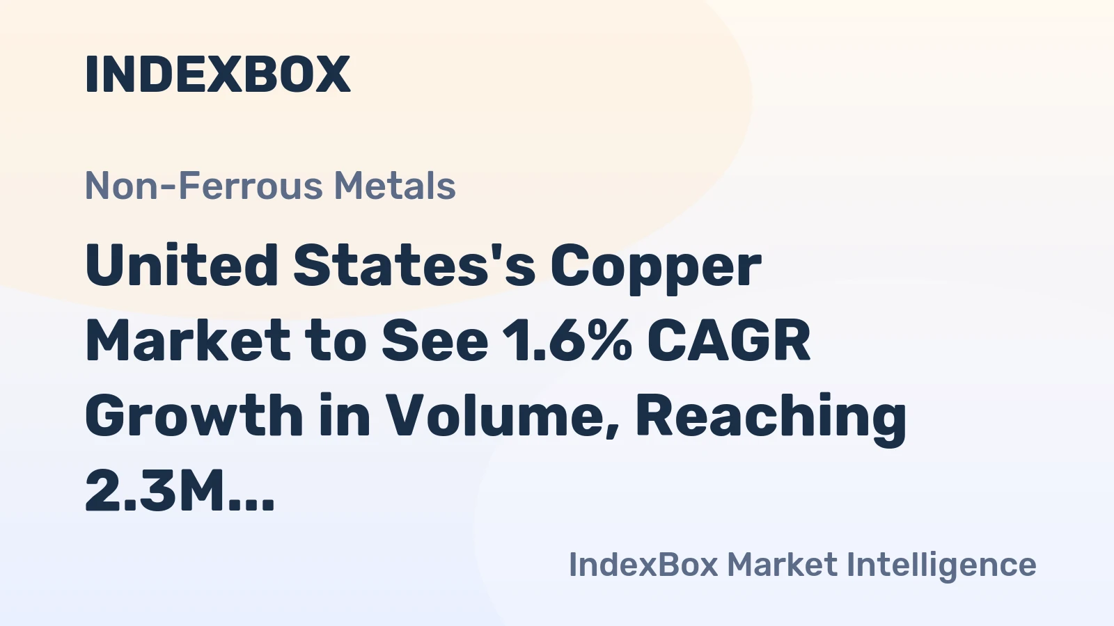 United States's Copper Market to See 1.6% CAGR Growth in Volume, Reaching 2.3M Tons by 2035