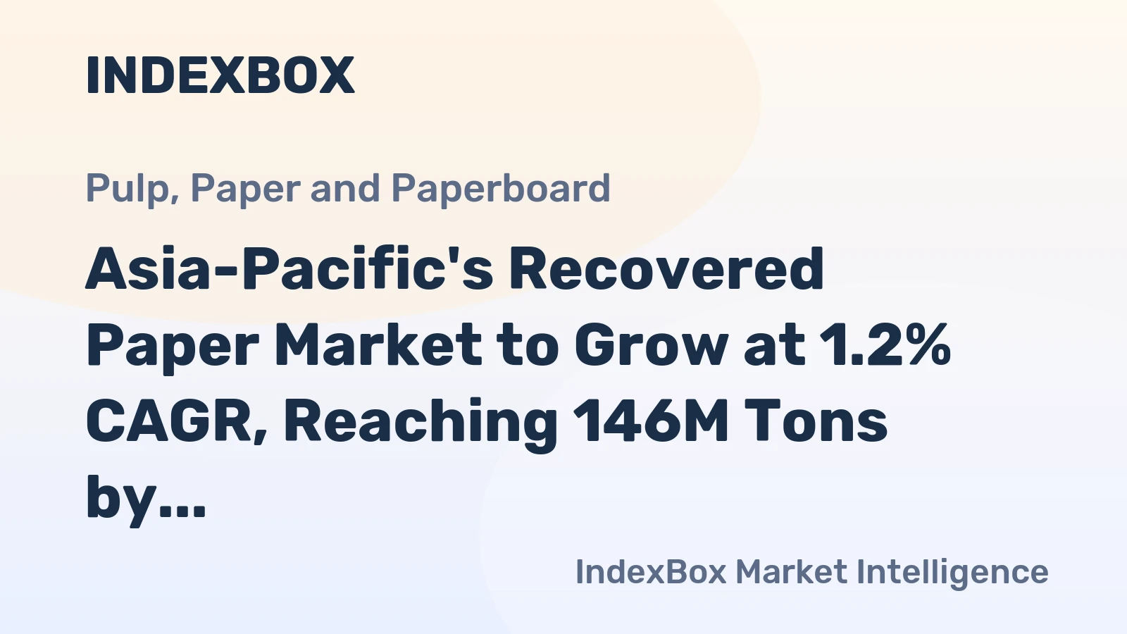 Asia-Pacific's Recovered Paper Market to Grow at 1.2% CAGR, Reaching 146M Tons by 2035