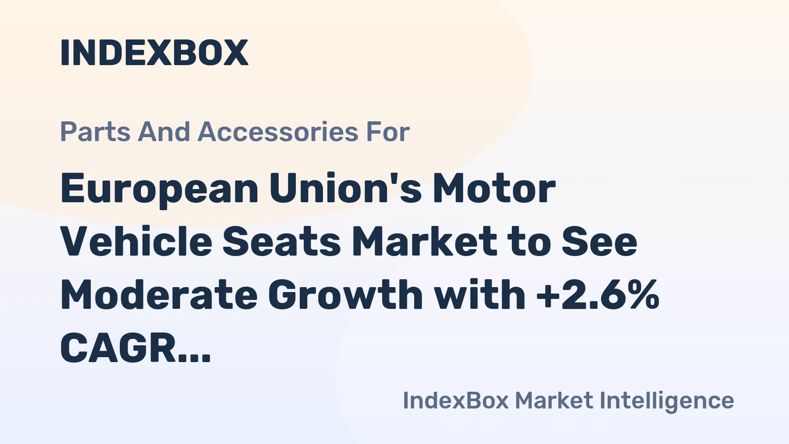 European Union's Motor Vehicle Seats Market to See Moderate Growth with +2.6% CAGR by 2035