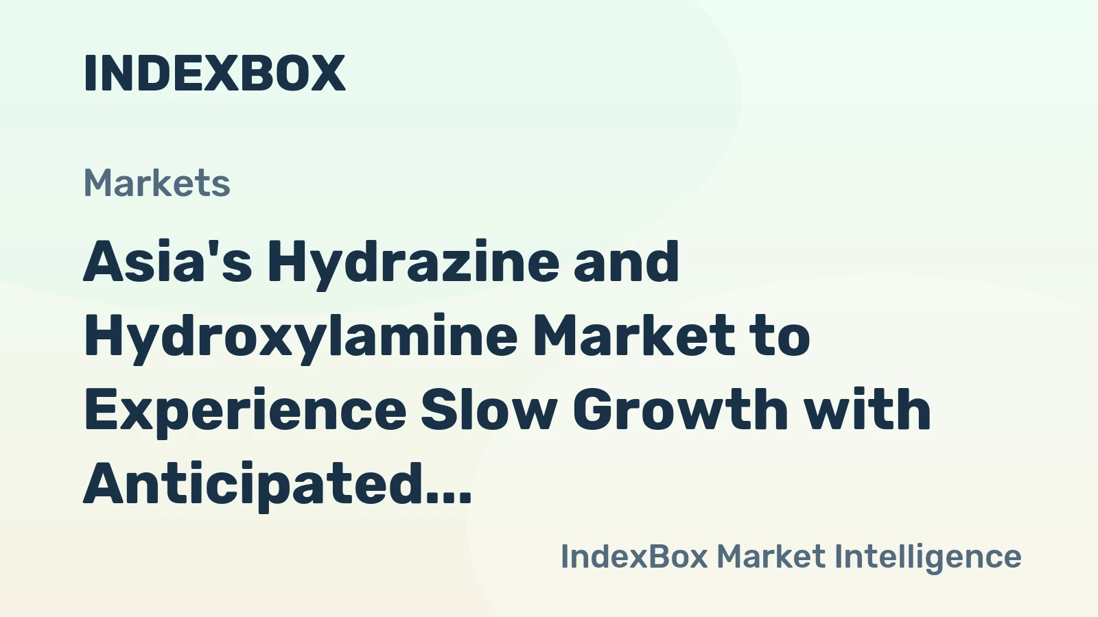 Asia's Hydrazine and Hydroxylamine Market to Experience Slow Growth with Anticipated CAGR of +0.4% from 2024 to 2035