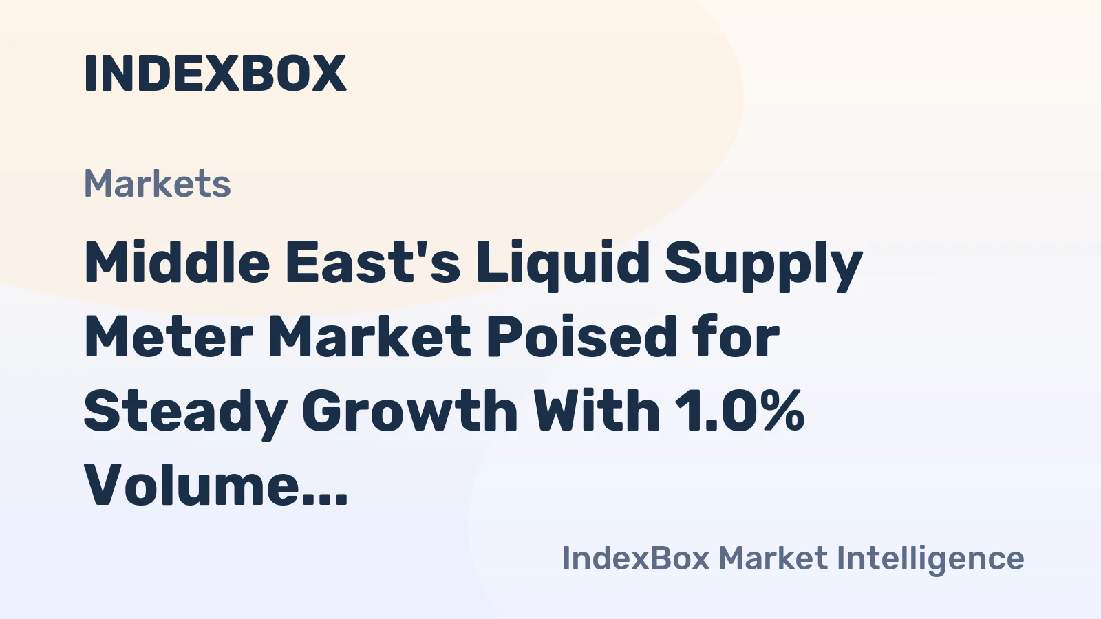 Middle East's Liquid Supply Meter Market Poised for Steady Growth With 1.0% Volume CAGR Through 2035