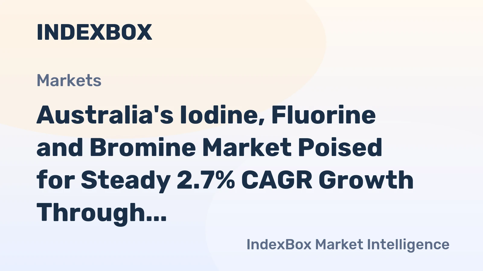 Australia's Iodine, Fluorine and Bromine Market Poised for Steady 2.7% CAGR Growth Through 2035