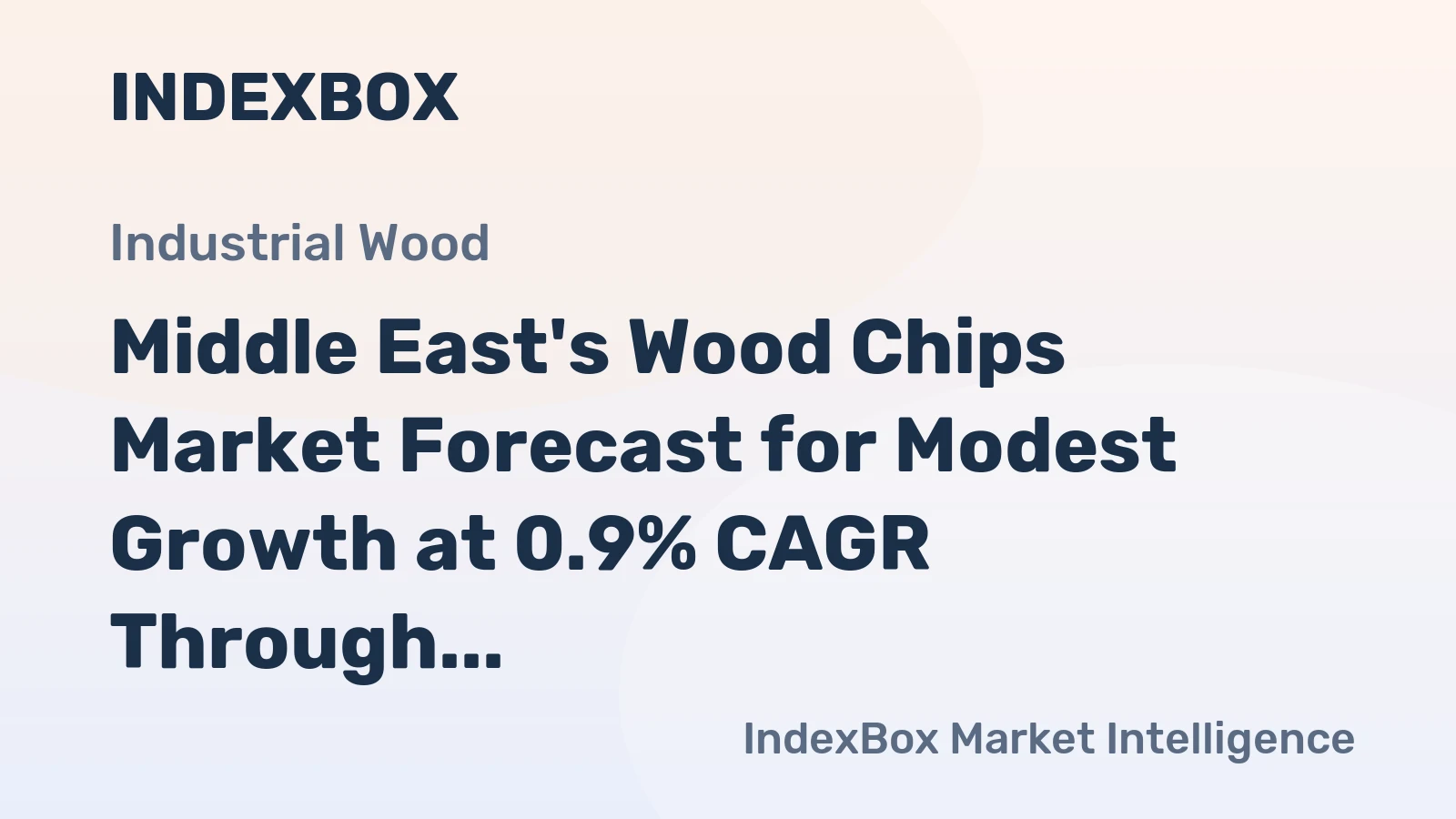 Middle East's Wood Chips Market Forecast for Modest Growth at 0.9% CAGR Through 2035