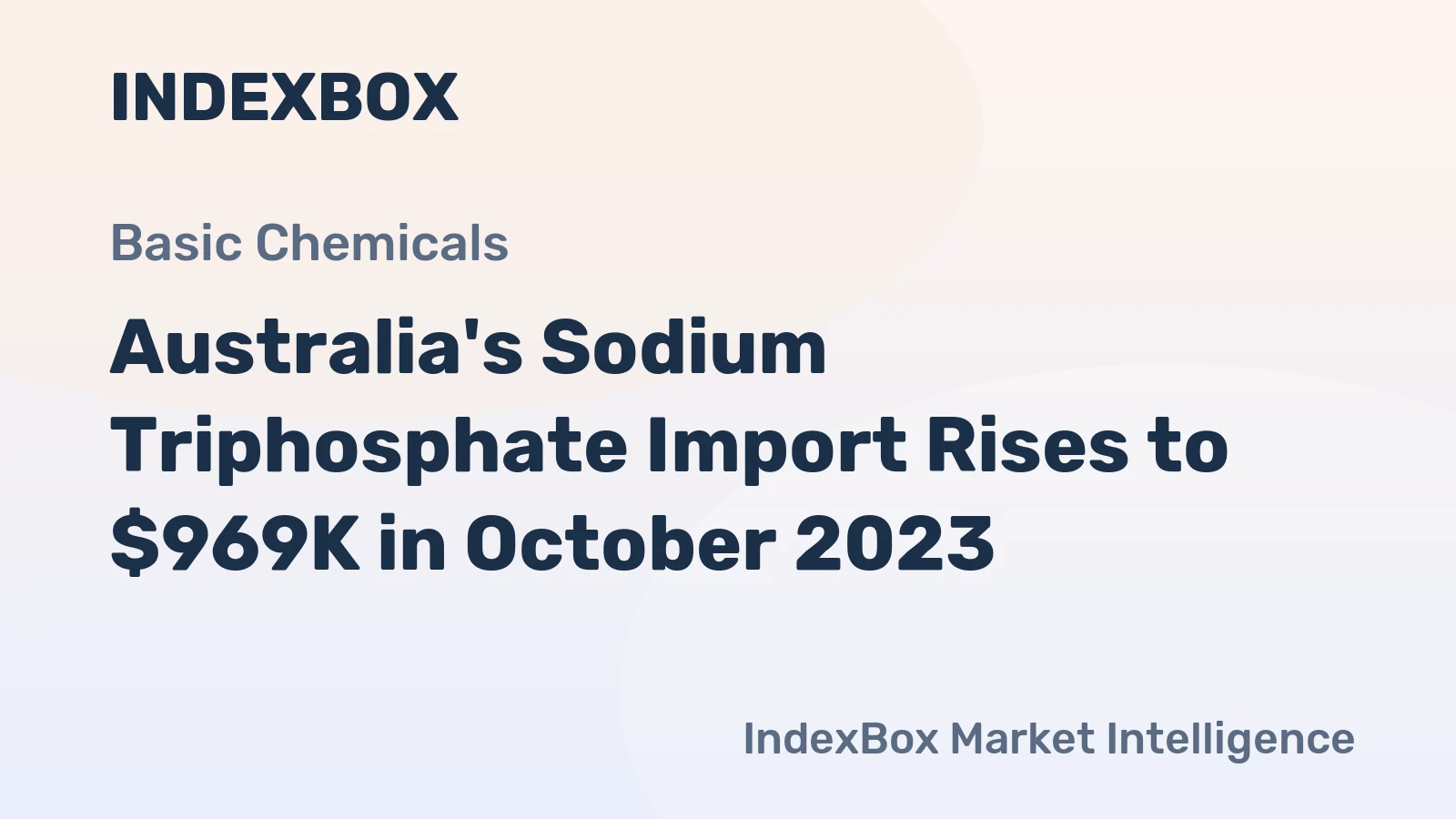 Australia's Sodium Triphosphate Import Rises to $969K in October 2023
