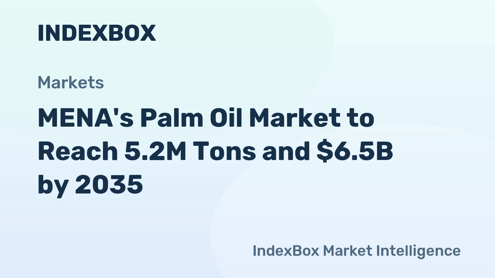 MENA's Palm Oil Market to Reach 5.2M Tons and $6.5B by 2035