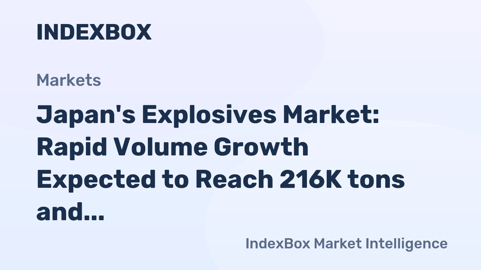Japan's Explosives Market: Rapid Volume Growth Expected to Reach 216K tons and $5.2B by 2035