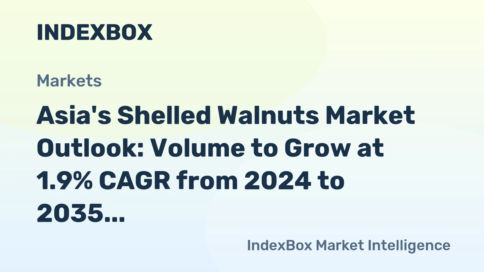 Asia's Shelled Walnuts Market Outlook: Volume to Grow at 1.9% CAGR from 2024 to 2035