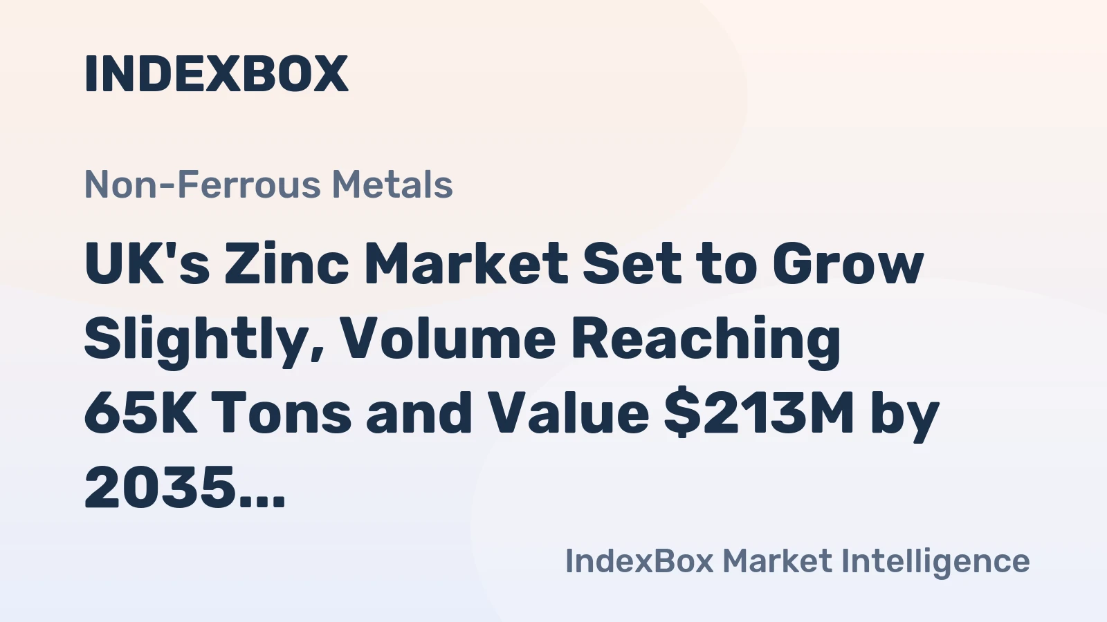 UK's Zinc Market Set to Grow Slightly, Volume Reaching 65K Tons and Value $213M by 2035