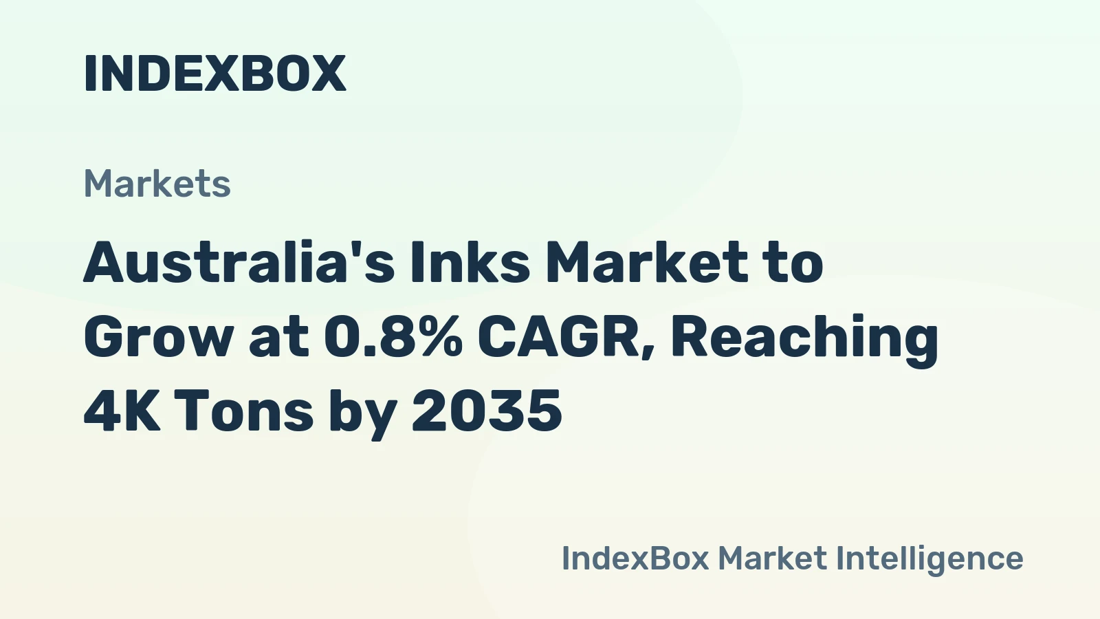 Australia's Inks Market to Grow at 0.8% CAGR, Reaching 4K Tons by 2035
