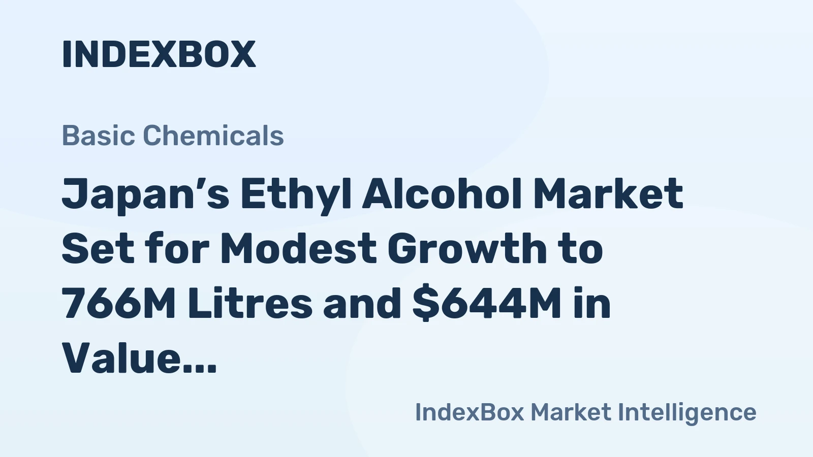 Japan’s Ethyl Alcohol Market Set for Modest Growth to 766M Litres and $644M in Value by 2035
