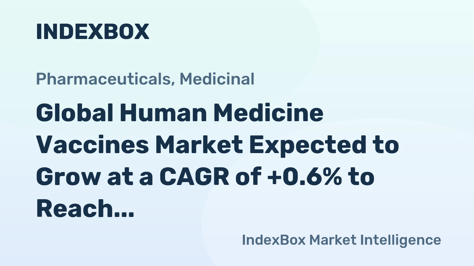 Global Human Medicine Vaccines Market Expected to Grow at a CAGR of +0.6% to Reach $111.3B by 2030