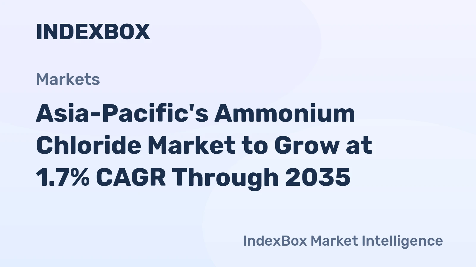 Asia-Pacific's Ammonium Chloride Market to Grow at 1.7% CAGR Through 2035