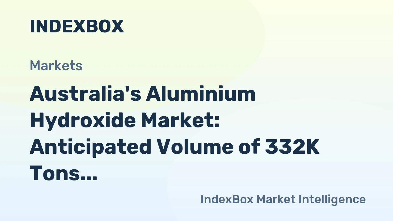 Australia's Aluminium Hydroxide Market: Anticipated Volume of 332K Tons and Value of $98M by 2035