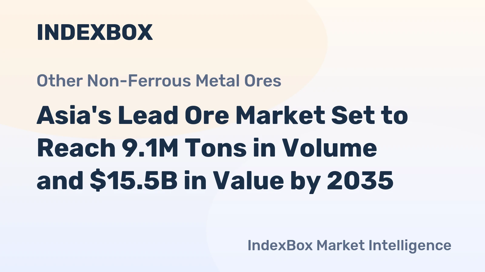 Asia's Lead Ore Market Set to Reach 9.1M Tons in Volume and $15.5B in Value by 2035