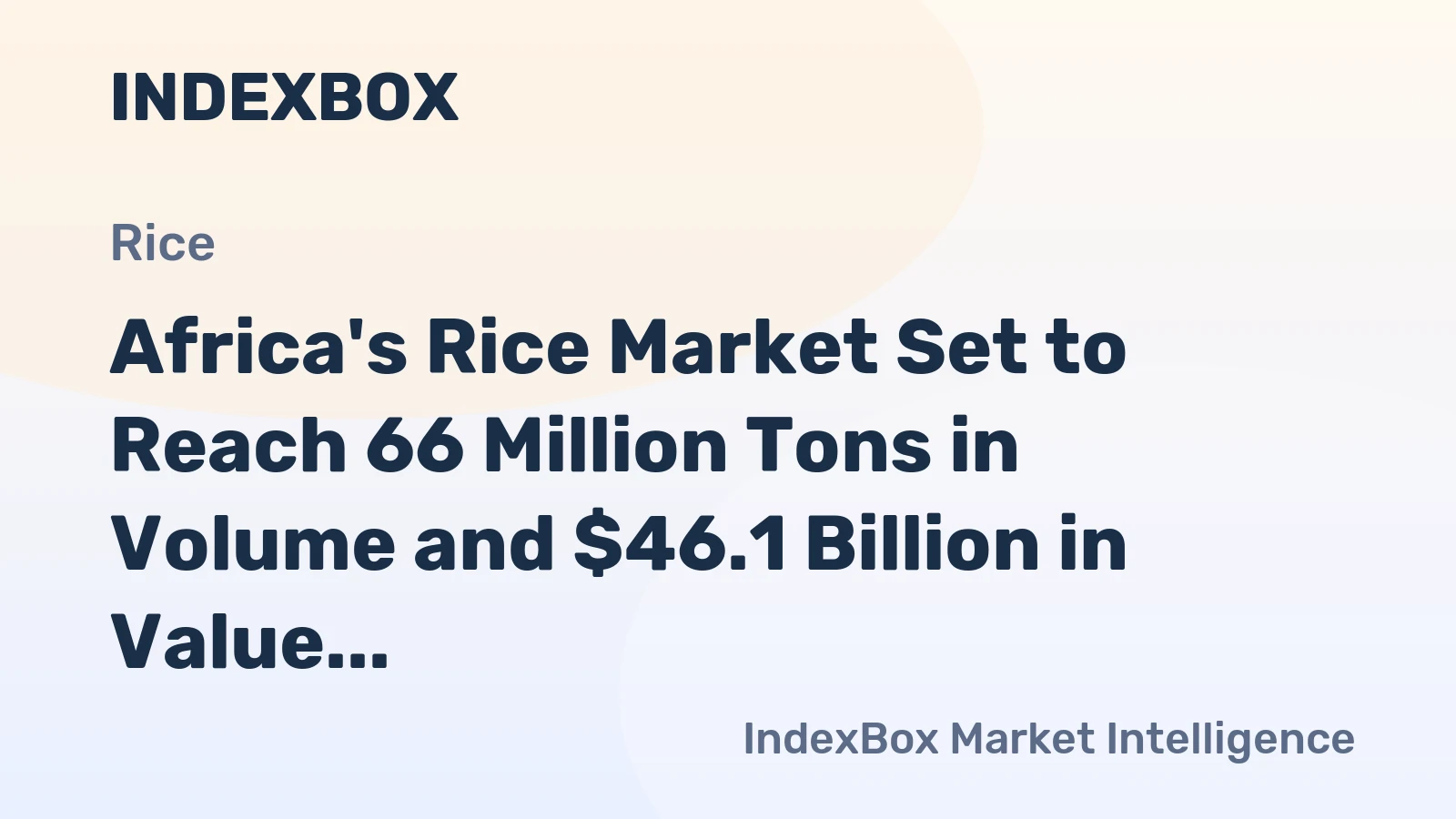 Africa's Rice Market Set to Reach 66 Million Tons in Volume and $46.1 Billion in Value by 2035