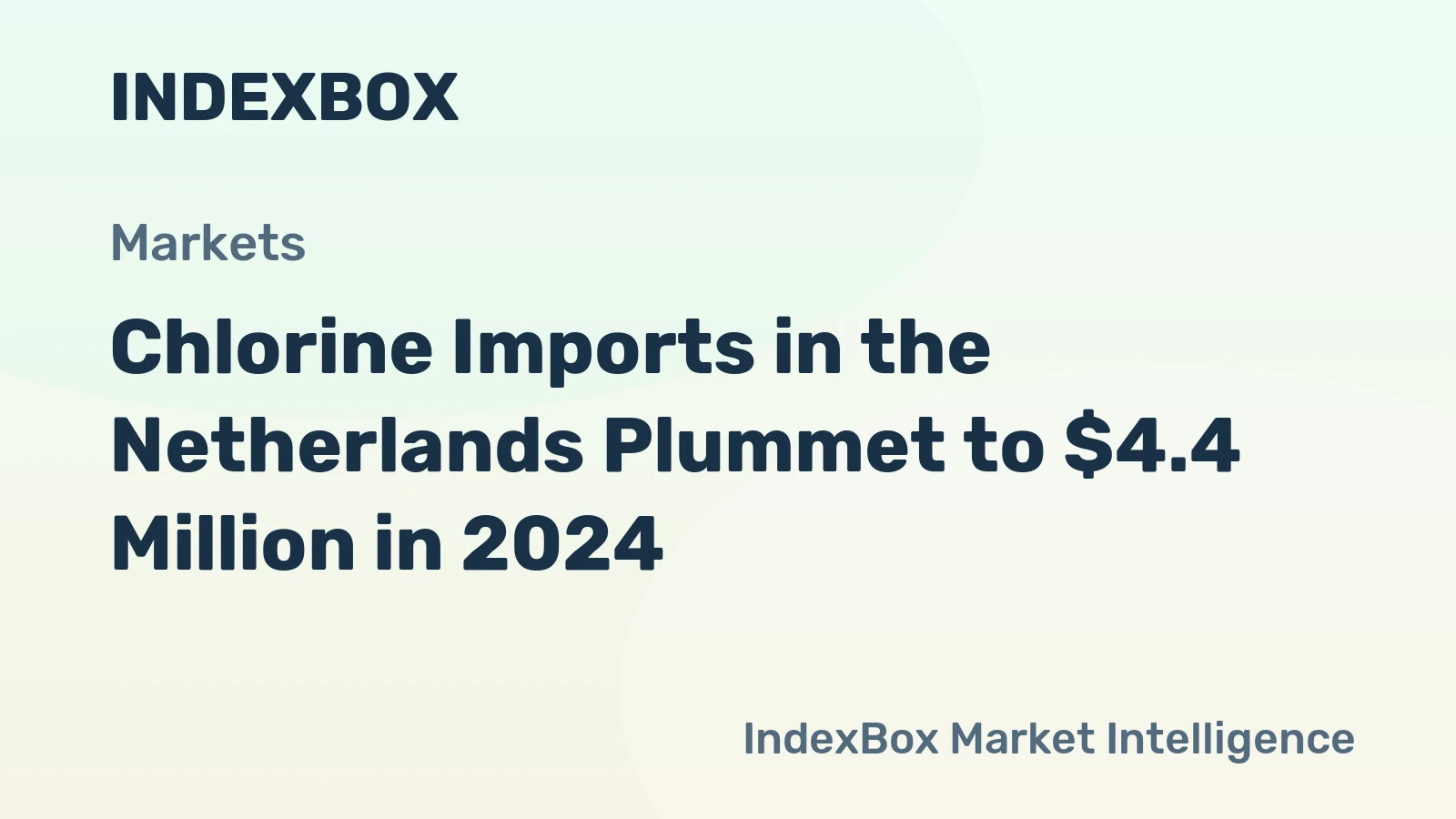Chlorine Imports in the Netherlands Plummet to $4.4 Million in 2024