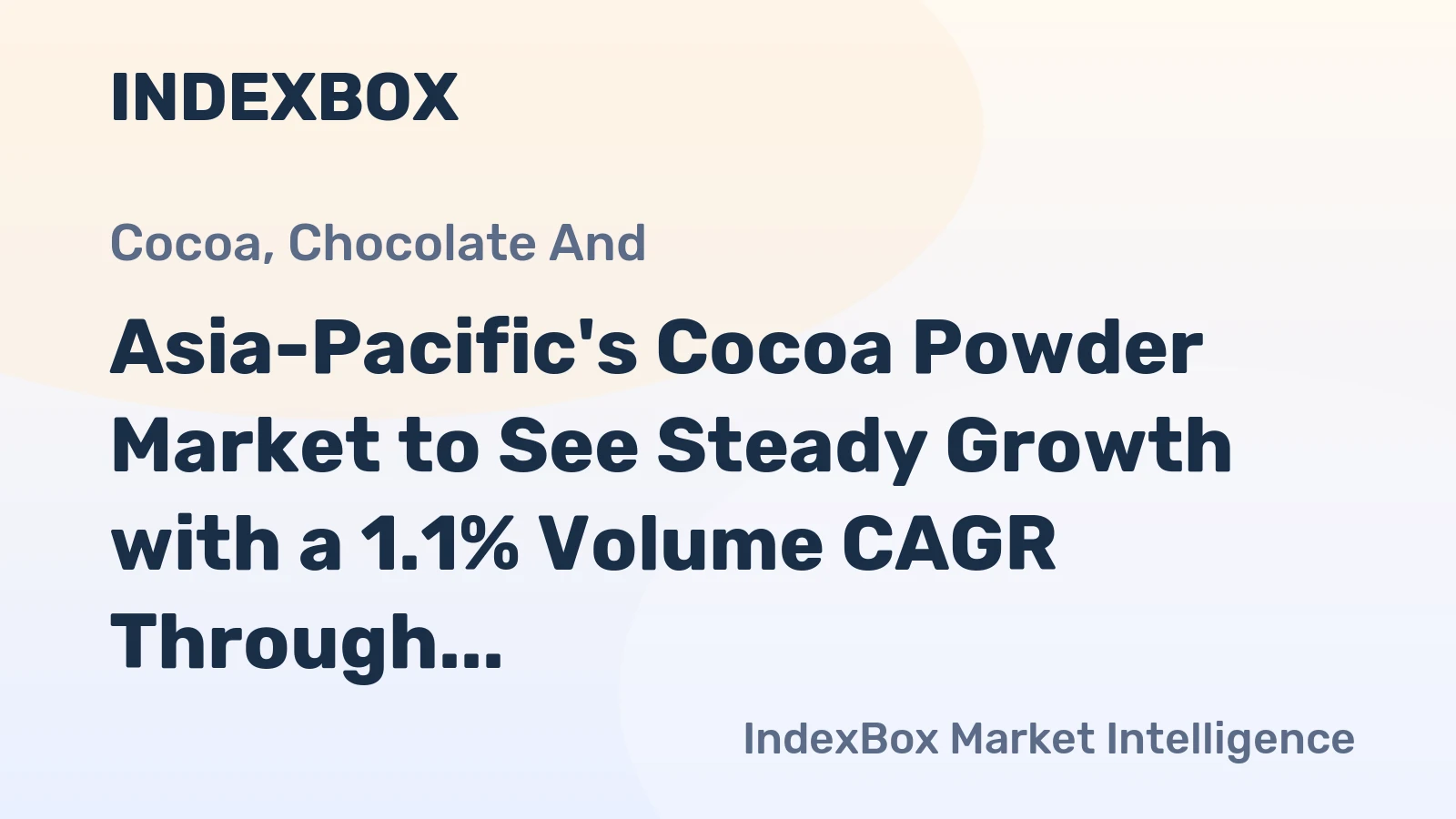Asia-Pacific's Cocoa Powder Market to See Steady Growth with a 1.1% Volume CAGR Through 2035