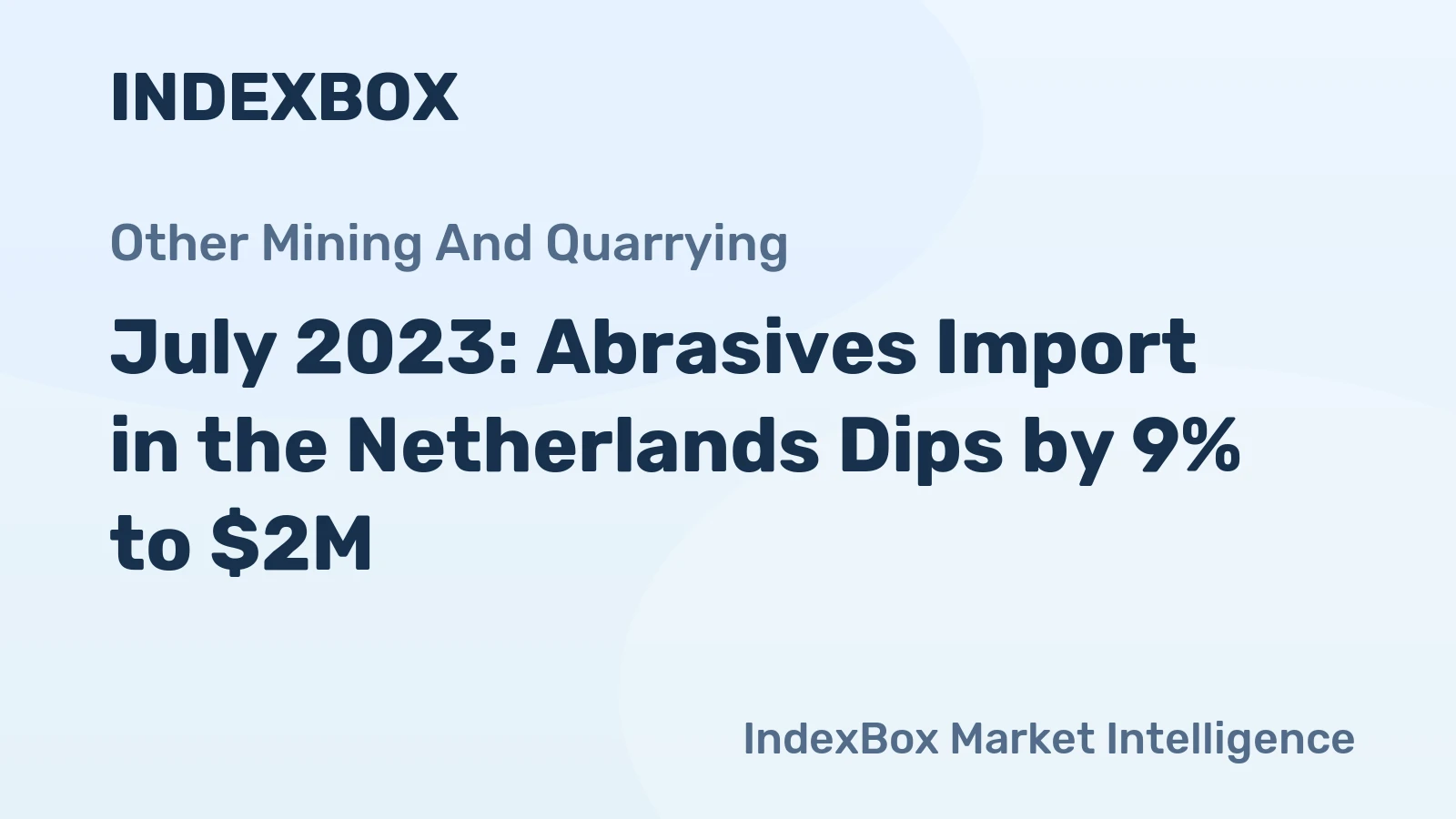 July 2023: Abrasives Import in the Netherlands Dips by 9% to $2M