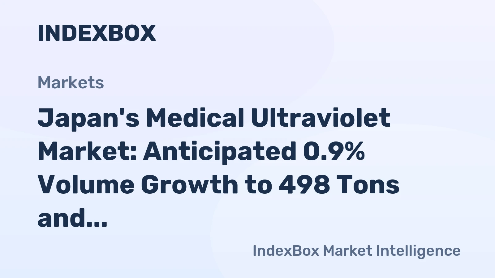 Japan's Medical Ultraviolet Market: Anticipated 0.9% Volume Growth to 498 Tons and 1.3% Value Growth to $285M by 2035