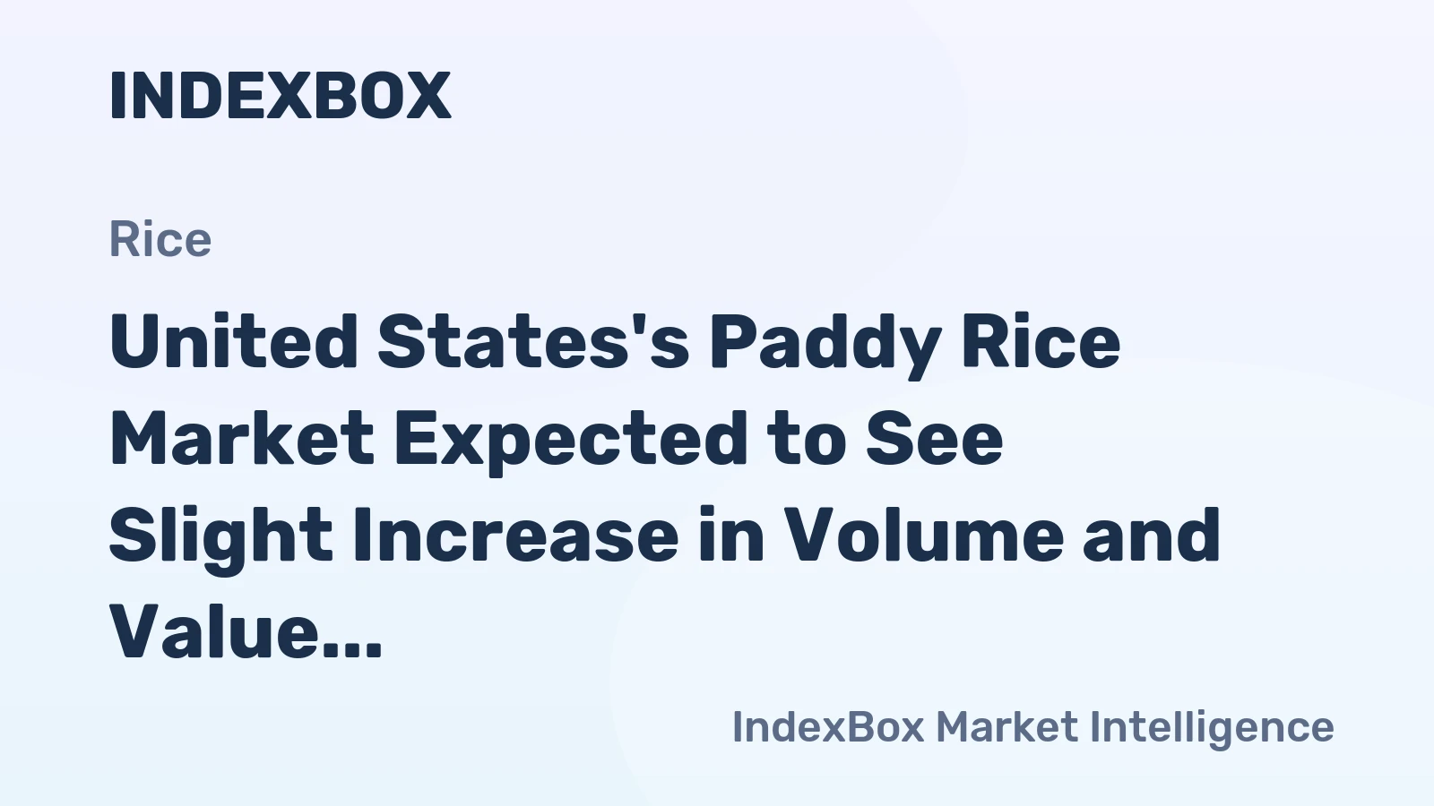 United States's Paddy Rice Market Expected to See Slight Increase in Volume and Value Over Next Decade