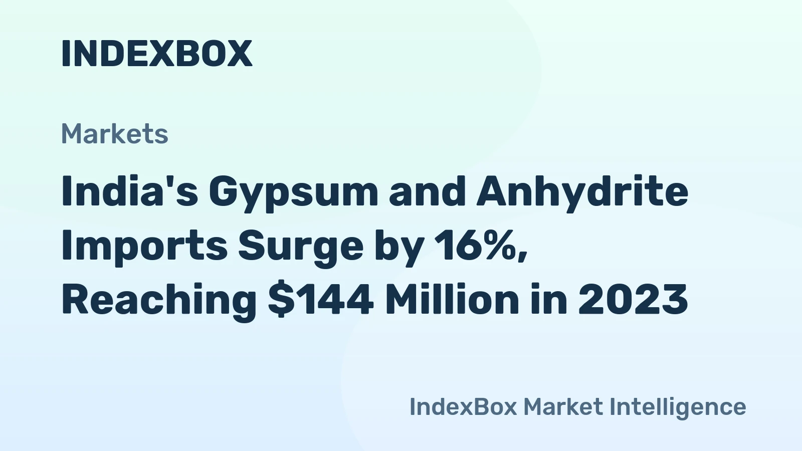 India's Gypsum and Anhydrite Imports Surge by 16%, Reaching $144 Million in 2023