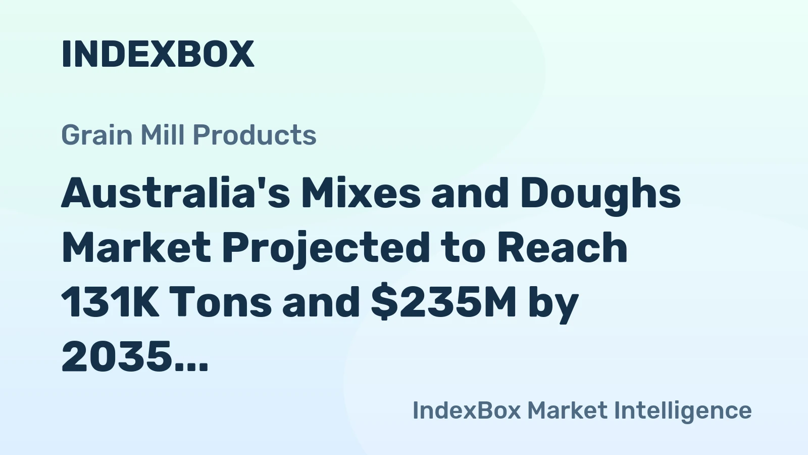 Australia's Mixes and Doughs Market Projected to Reach 131K Tons and $235M by 2035