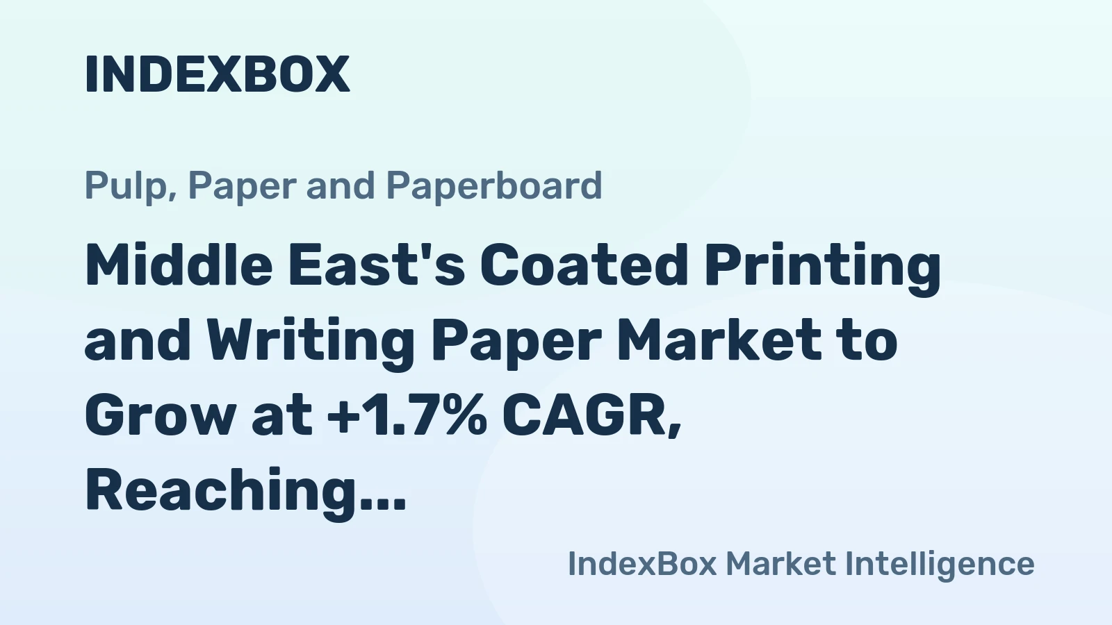 Middle East's Coated Printing and Writing Paper Market to Grow at +1.7% CAGR, Reaching 1M Tons by 2035