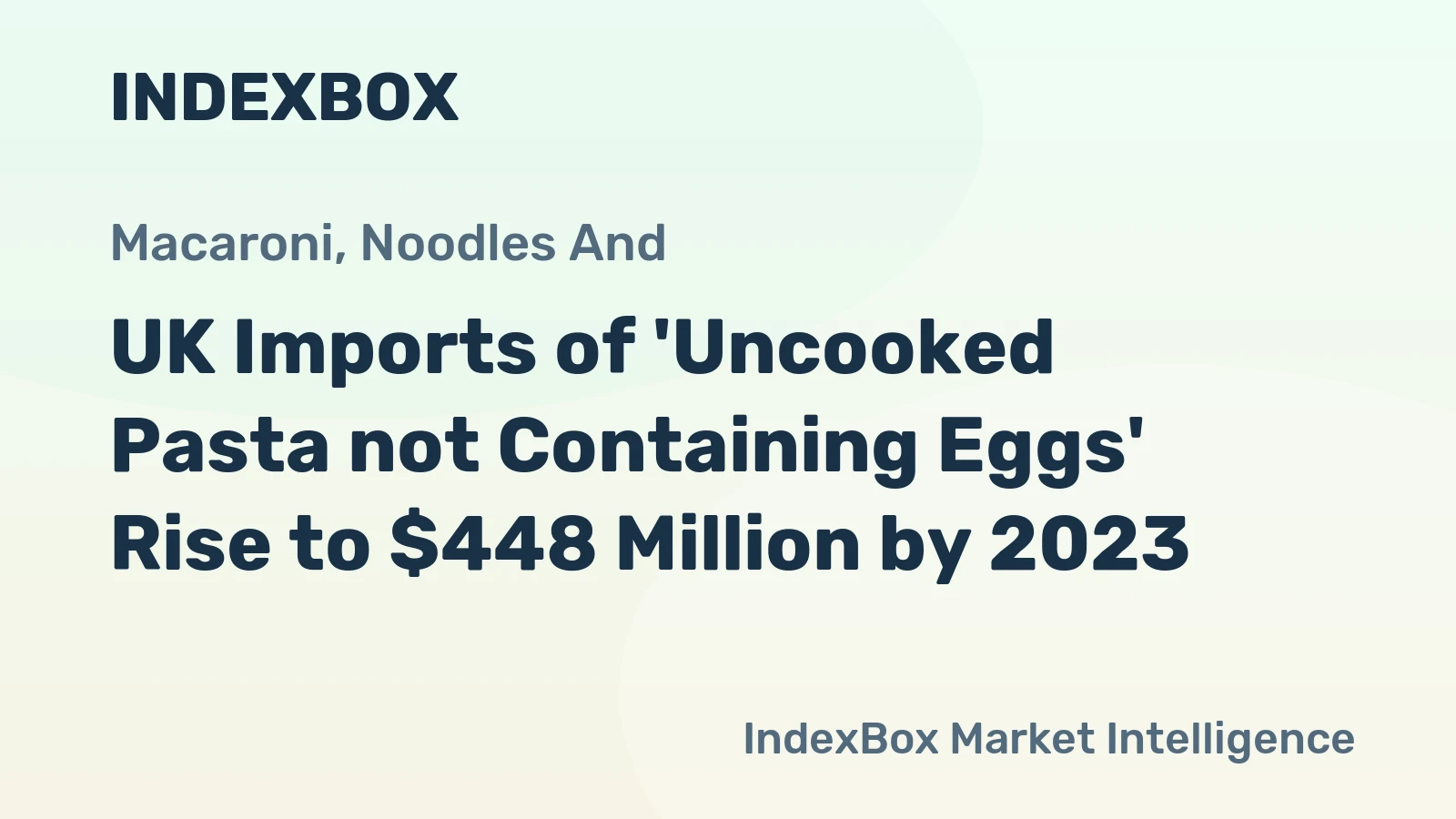 UK Imports of 'Uncooked Pasta not Containing Eggs' Rise to $448 Million by 2023