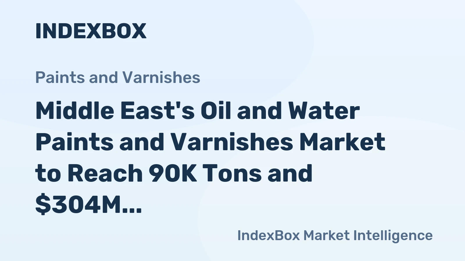 Middle East's Oil and Water Paints and Varnishes Market to Reach 90K Tons and $304M by 2035