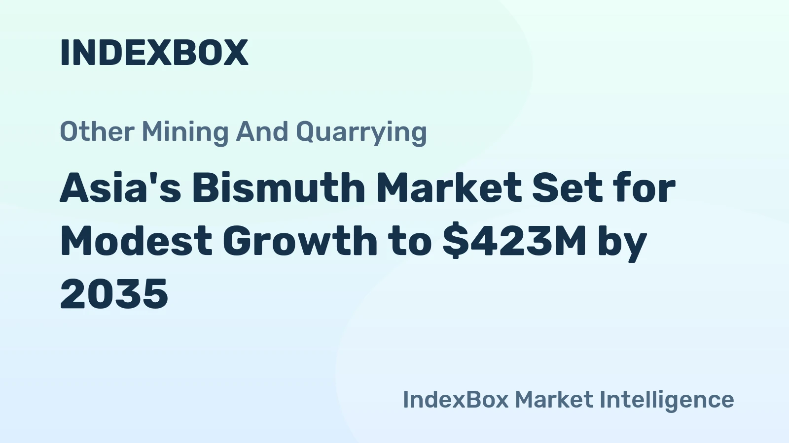 Asia's Bismuth Market Set for Modest Growth to $423M by 2035