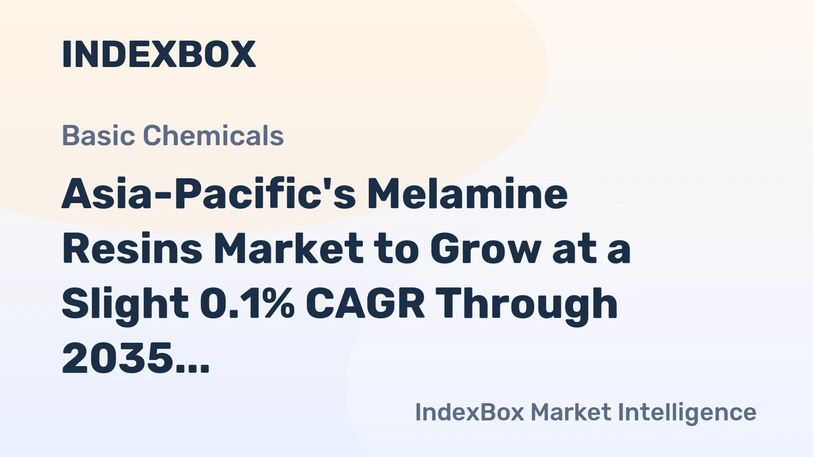 Asia-Pacific's Melamine Resins Market to Grow at a Slight 0.1% CAGR Through 2035