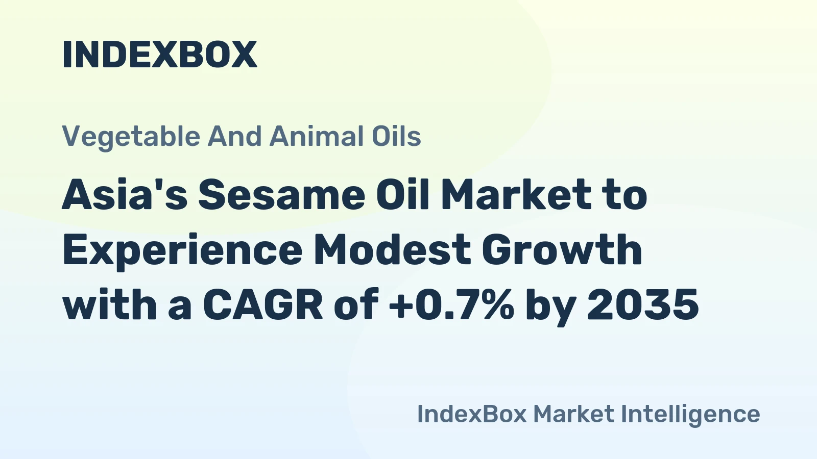 Asia's Sesame Oil Market to Experience Modest Growth with a CAGR of +0.7% by 2035