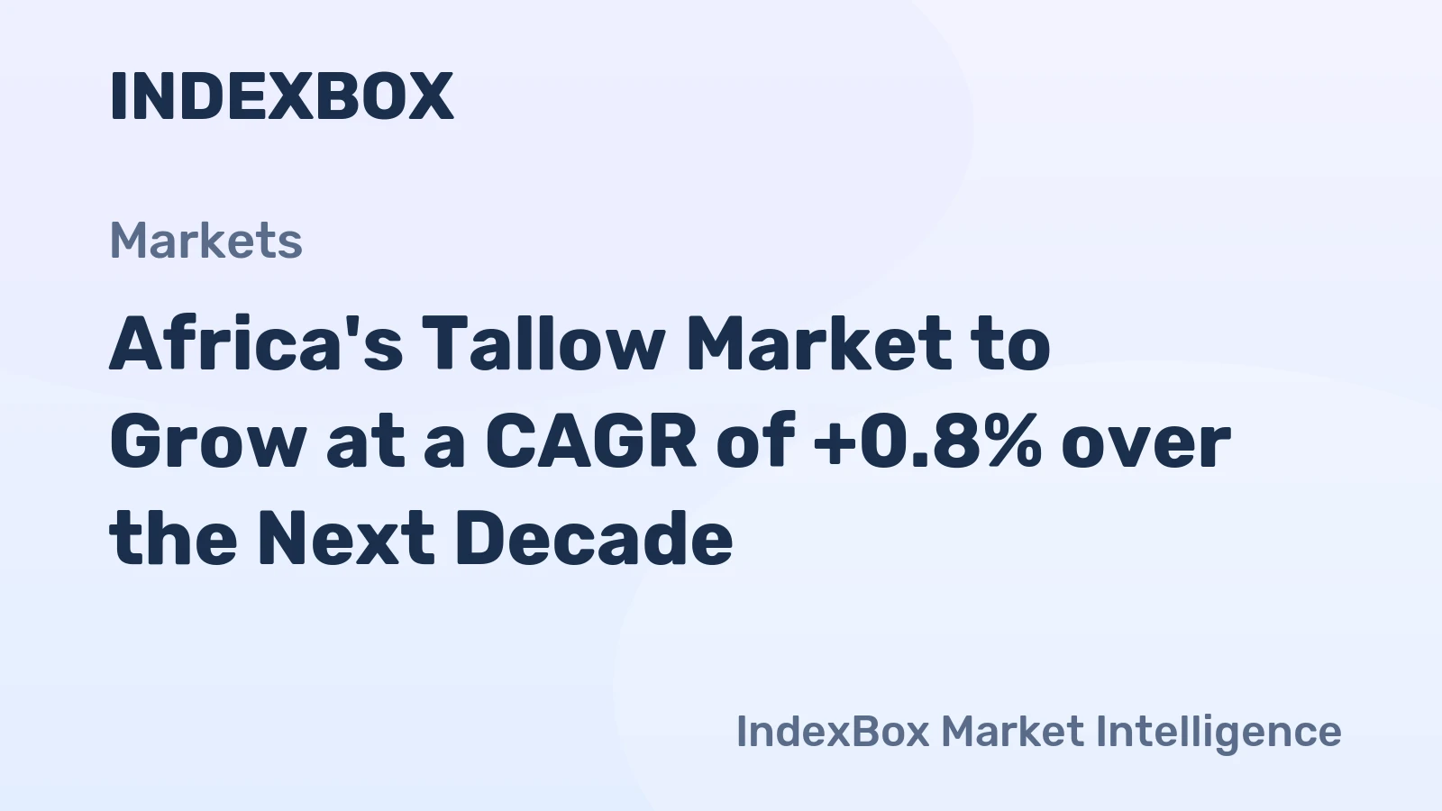 Africa's Tallow Market to Grow at a CAGR of +0.8% over the Next Decade