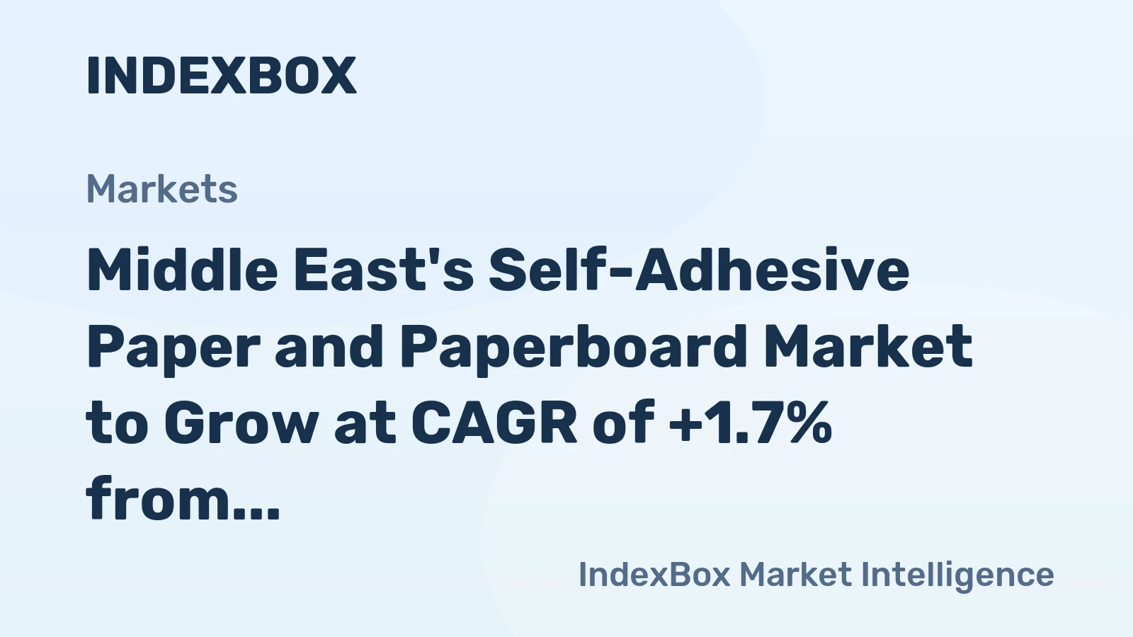 Middle East's Self-Adhesive Paper and Paperboard Market to Grow at CAGR of +1.7% from 2024 to 2035