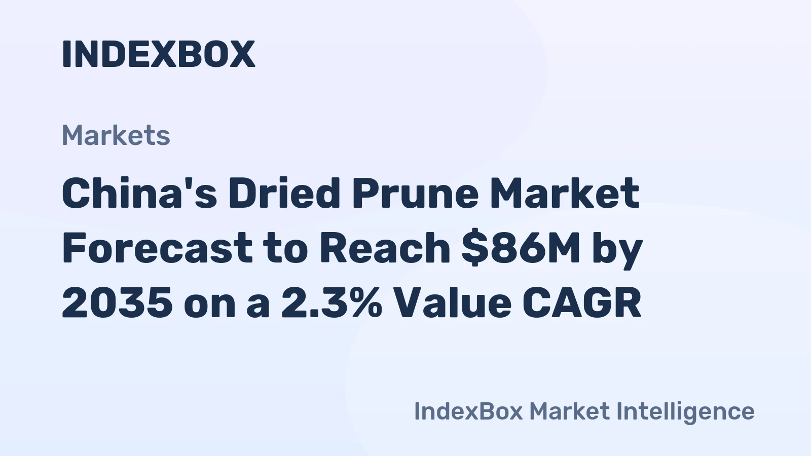 China's Dried Prune Market Forecast to Reach $86M by 2035 on a 2.3% Value CAGR