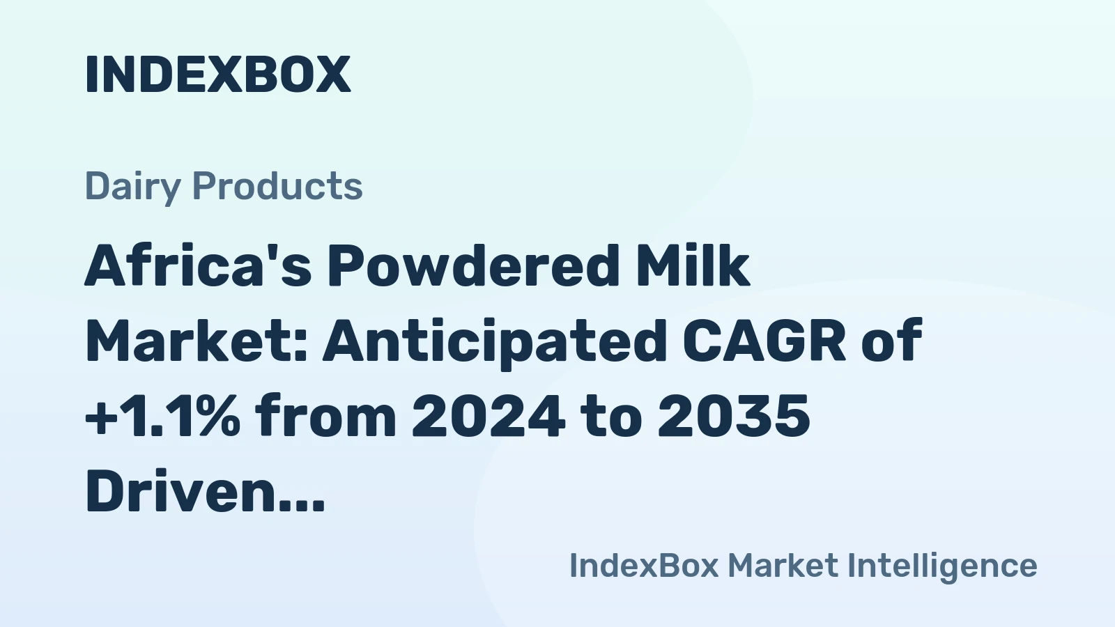Africa's Powdered Milk Market: Anticipated CAGR of +1.1% from 2024 to 2035 Driven by Increasing Demand