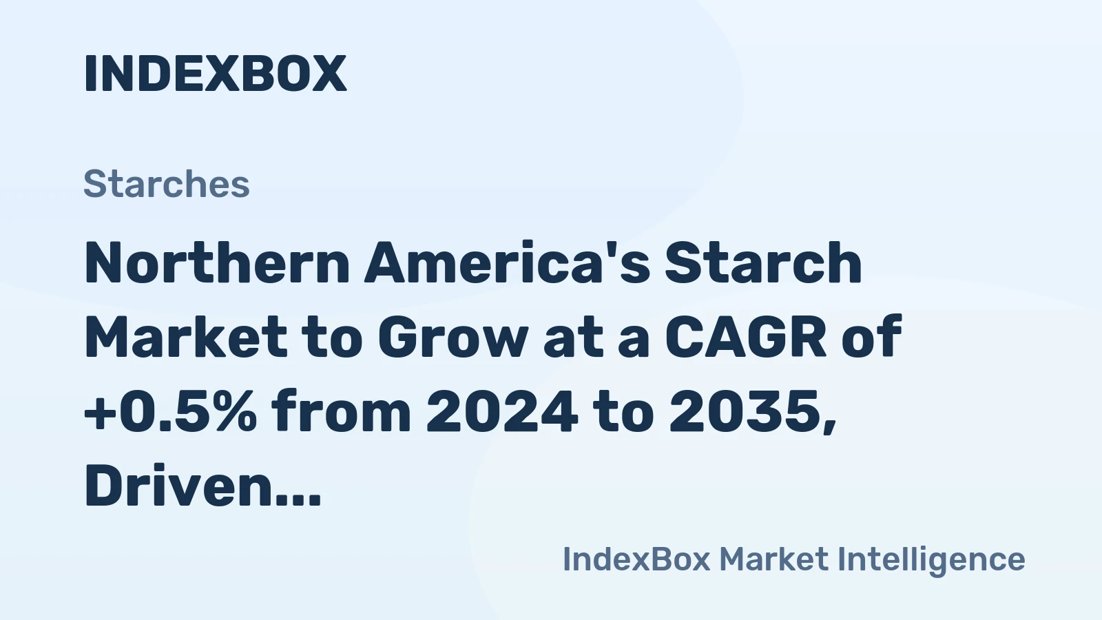 Northern America's Starch Market to Grow at a CAGR of +0.5% from 2024 to 2035, Driven by Increasing Demand for Alternative Sources