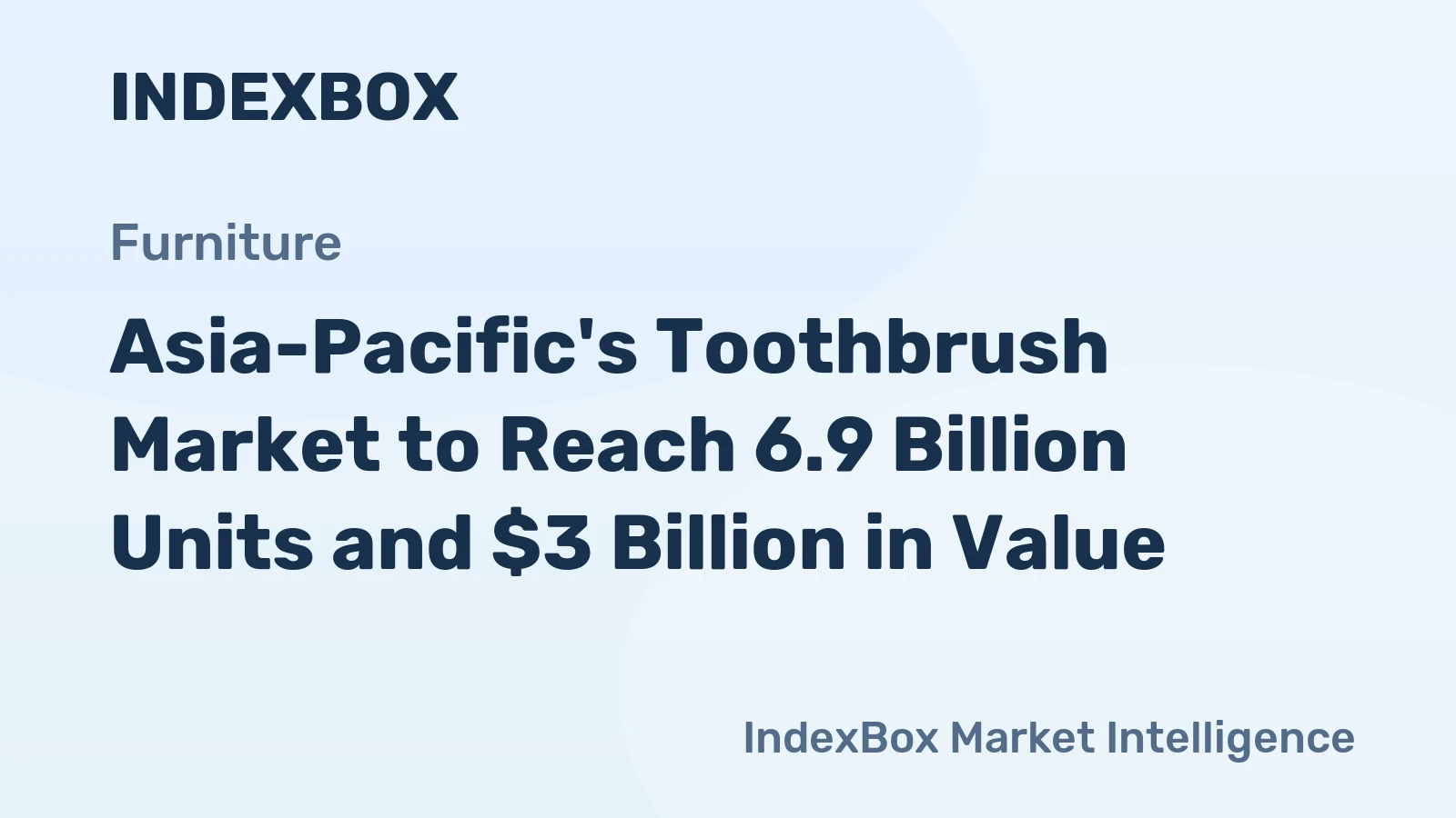 Asia-Pacific's Toothbrush Market to Reach 6.9 Billion Units and $3 Billion in Value
