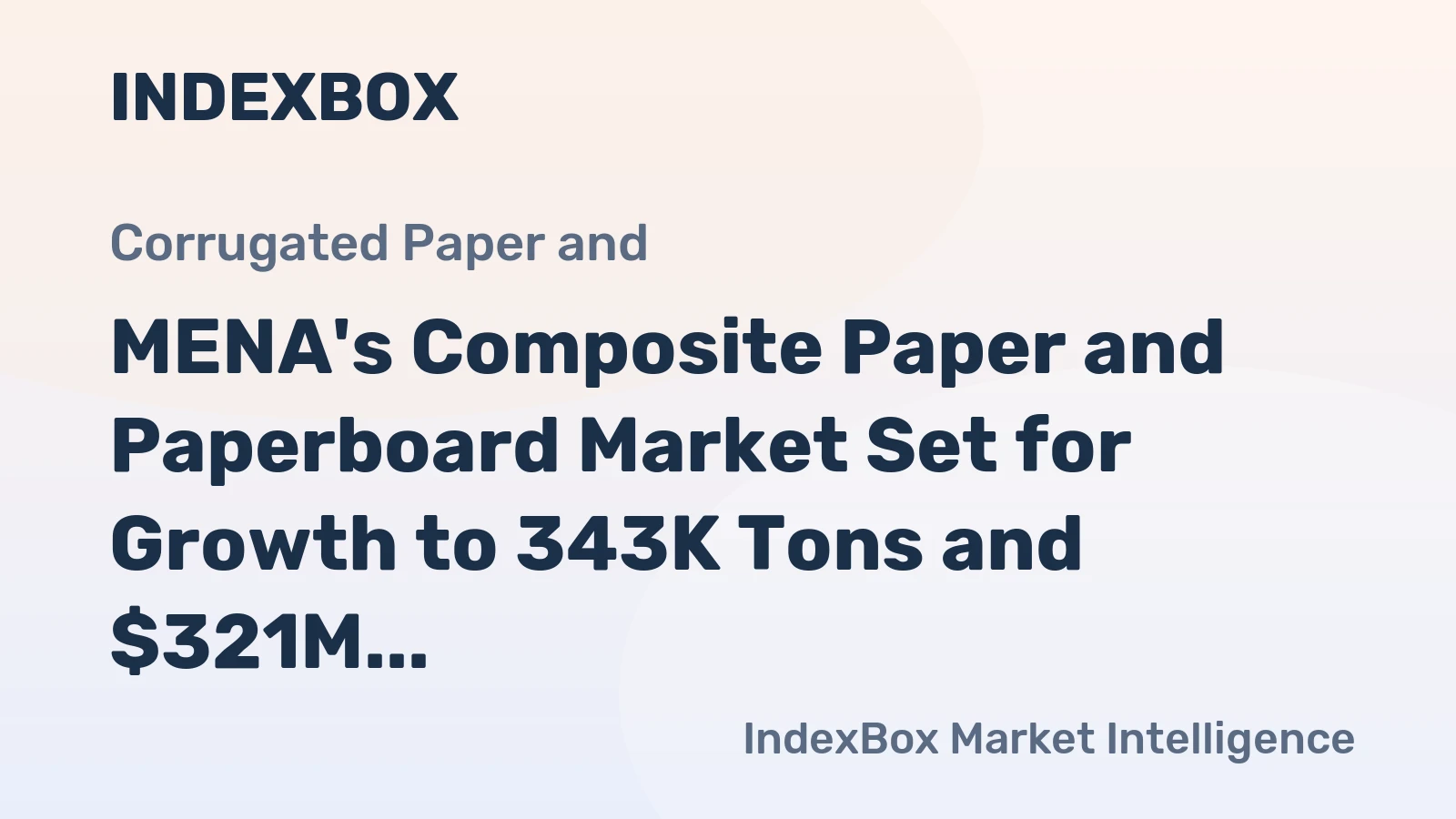 MENA's Composite Paper and Paperboard Market Set for Growth to 343K Tons and $321M