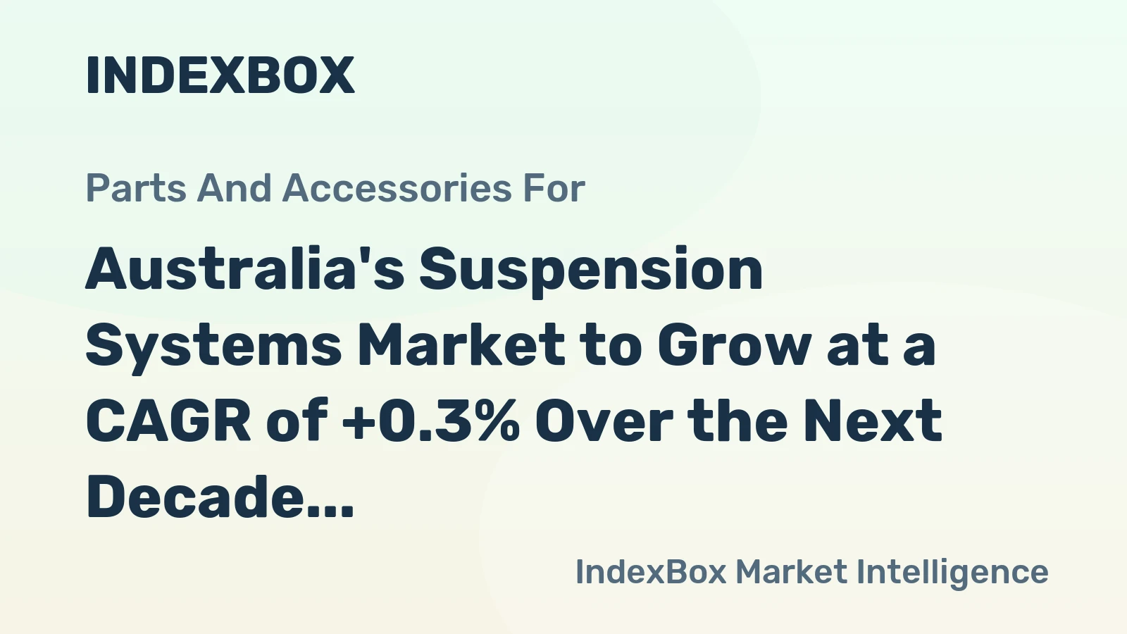 Australia's Suspension Systems Market to Grow at a CAGR of +0.3% Over the Next Decade, Reaching $736M by 2035