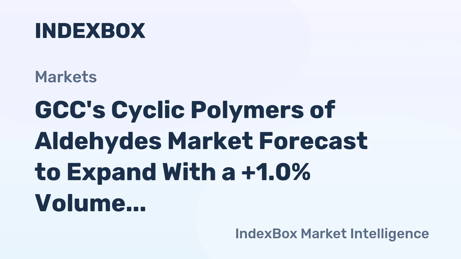 GCC's Cyclic Polymers of Aldehydes Market Forecast to Expand With a +1.0% Volume CAGR Through 2035