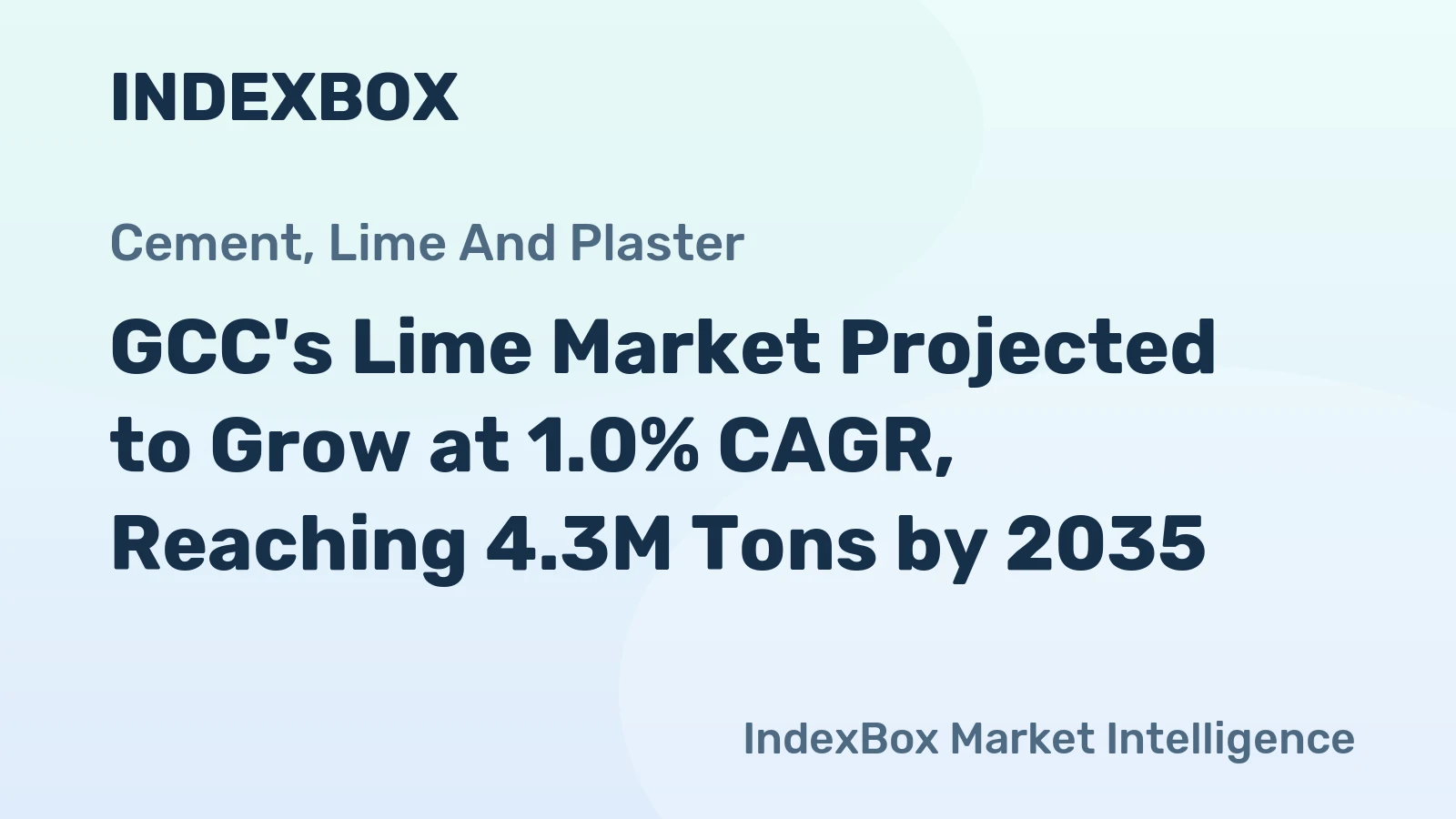 GCC's Lime Market Projected to Grow at 1.0% CAGR, Reaching 4.3M Tons by 2035